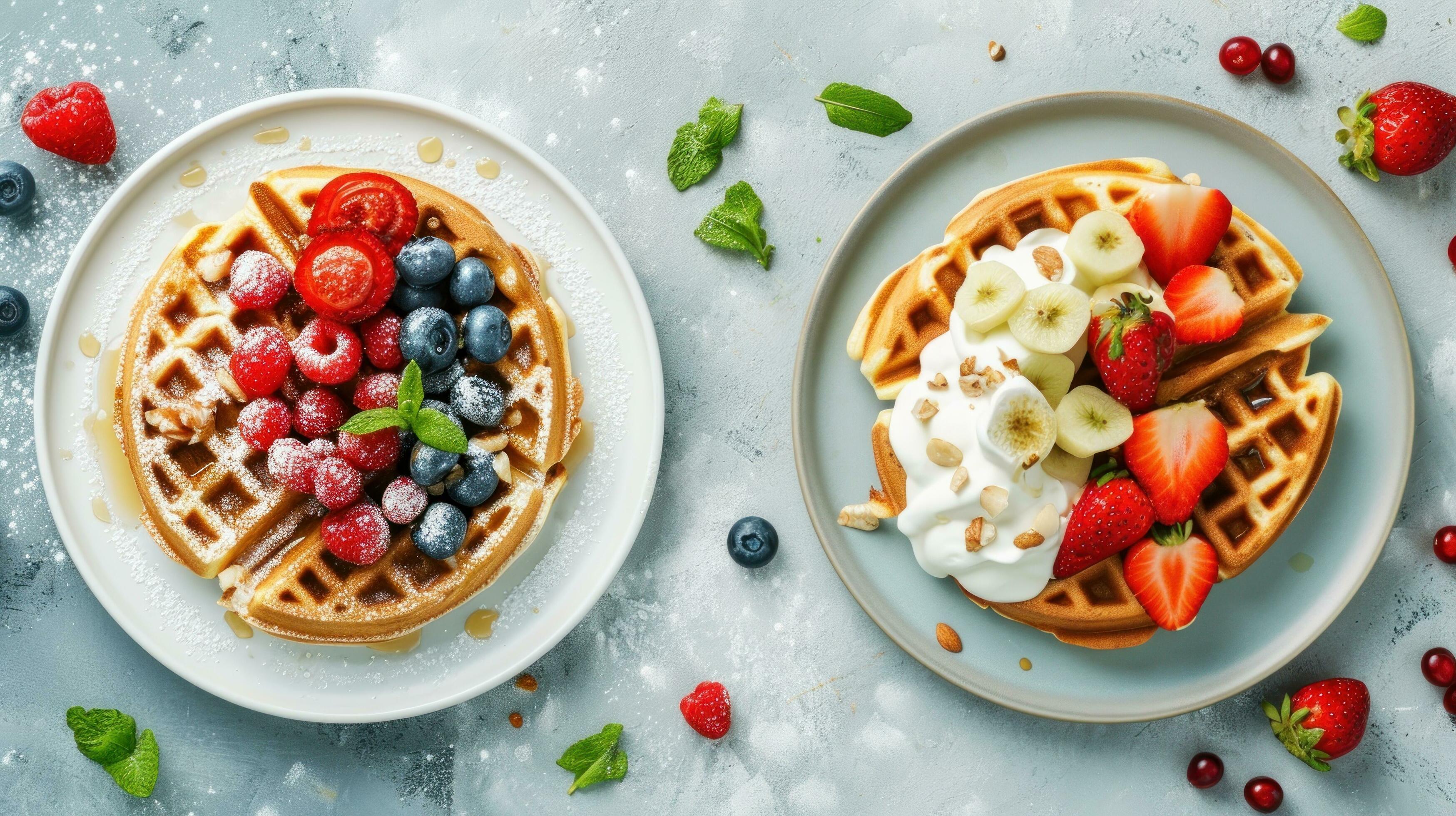 Ai Generated Belgian Waffle Ads With Delicious Fruit And Cream 37112113