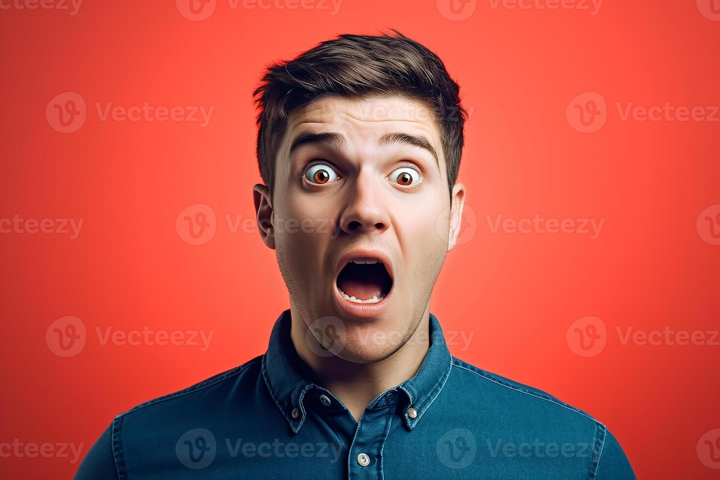 AI generated Shocked surprised expression man 37128406 Stock Photo at ...