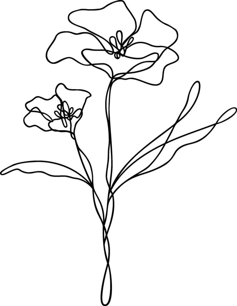 Flower Continuous Line Art 37128555 Vector Art at Vecteezy