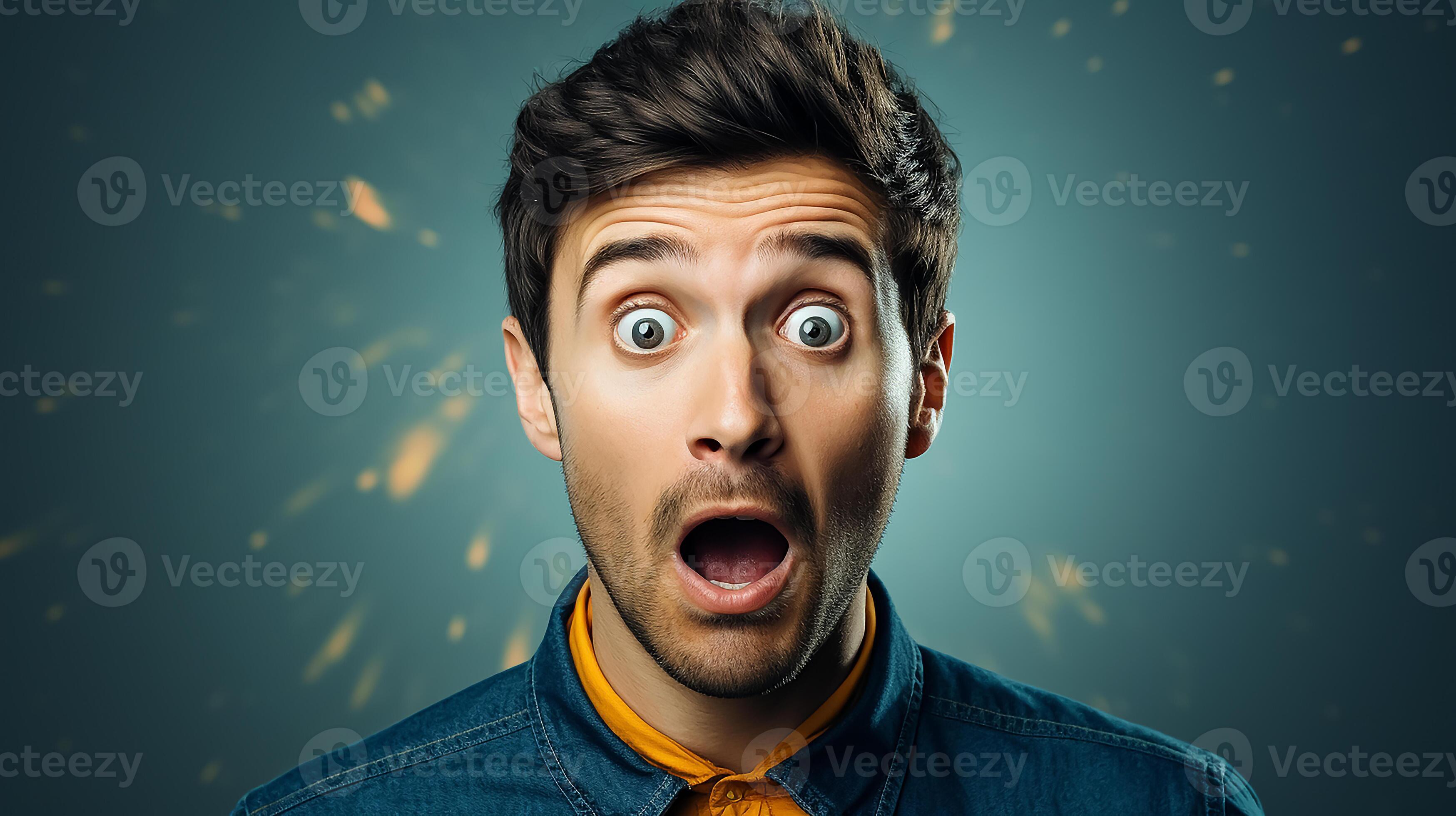 AI generated Shocked surprised expression man 37128595 Stock Photo at ...