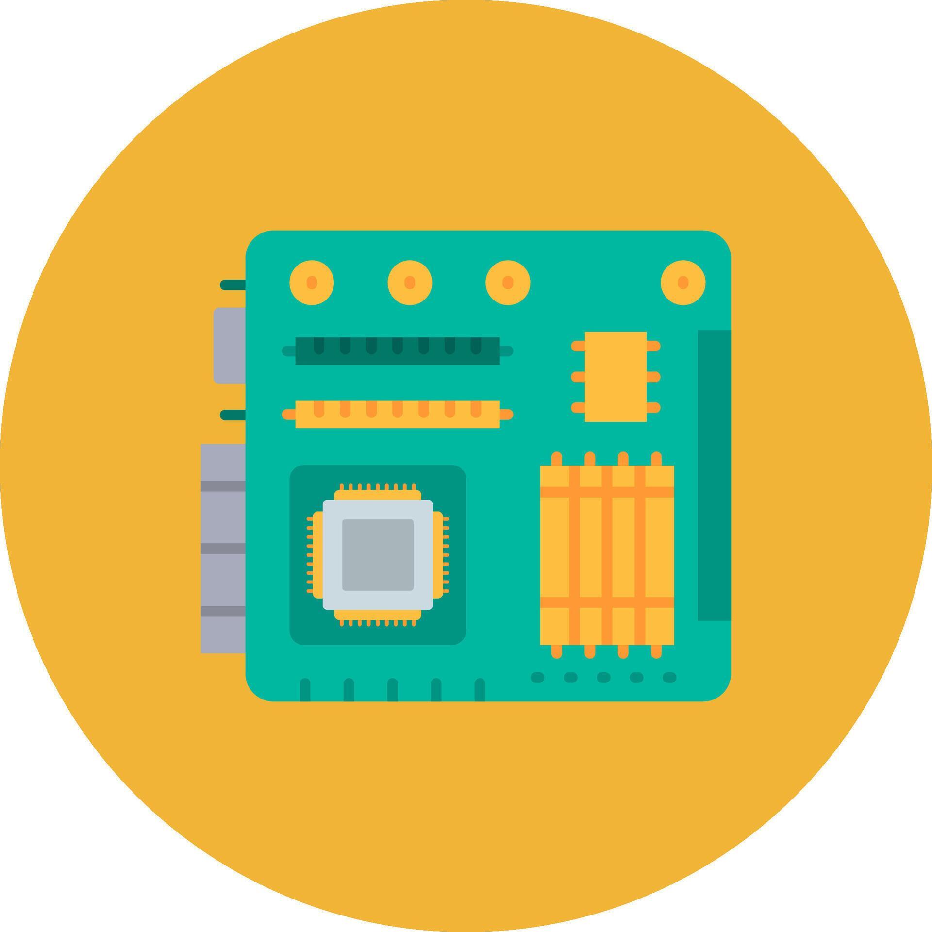 Motherboard Flat Circle Icon 37141587 Vector Art at Vecteezy