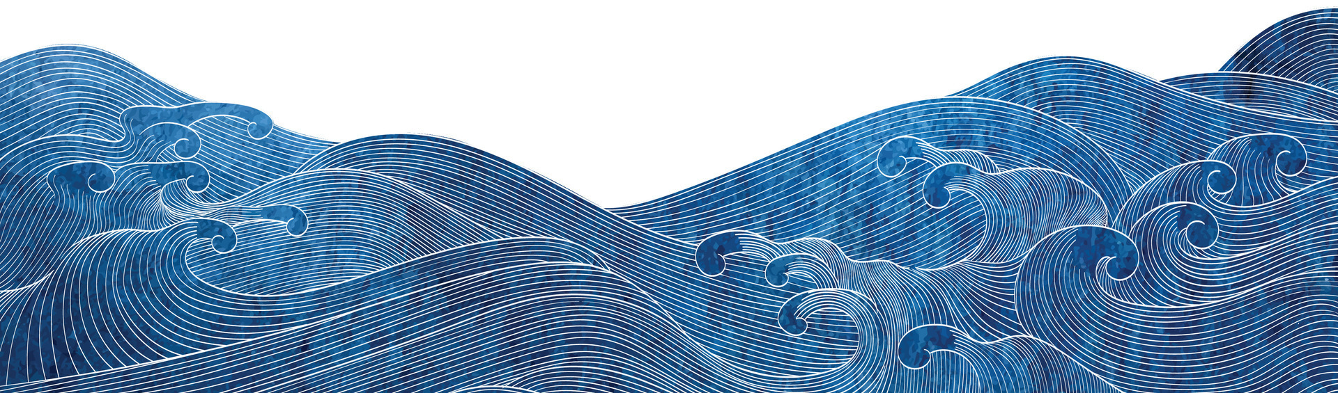 Japanese Background With Hand Drawn Line Wave Element Vector Oriental Natural Pattern With