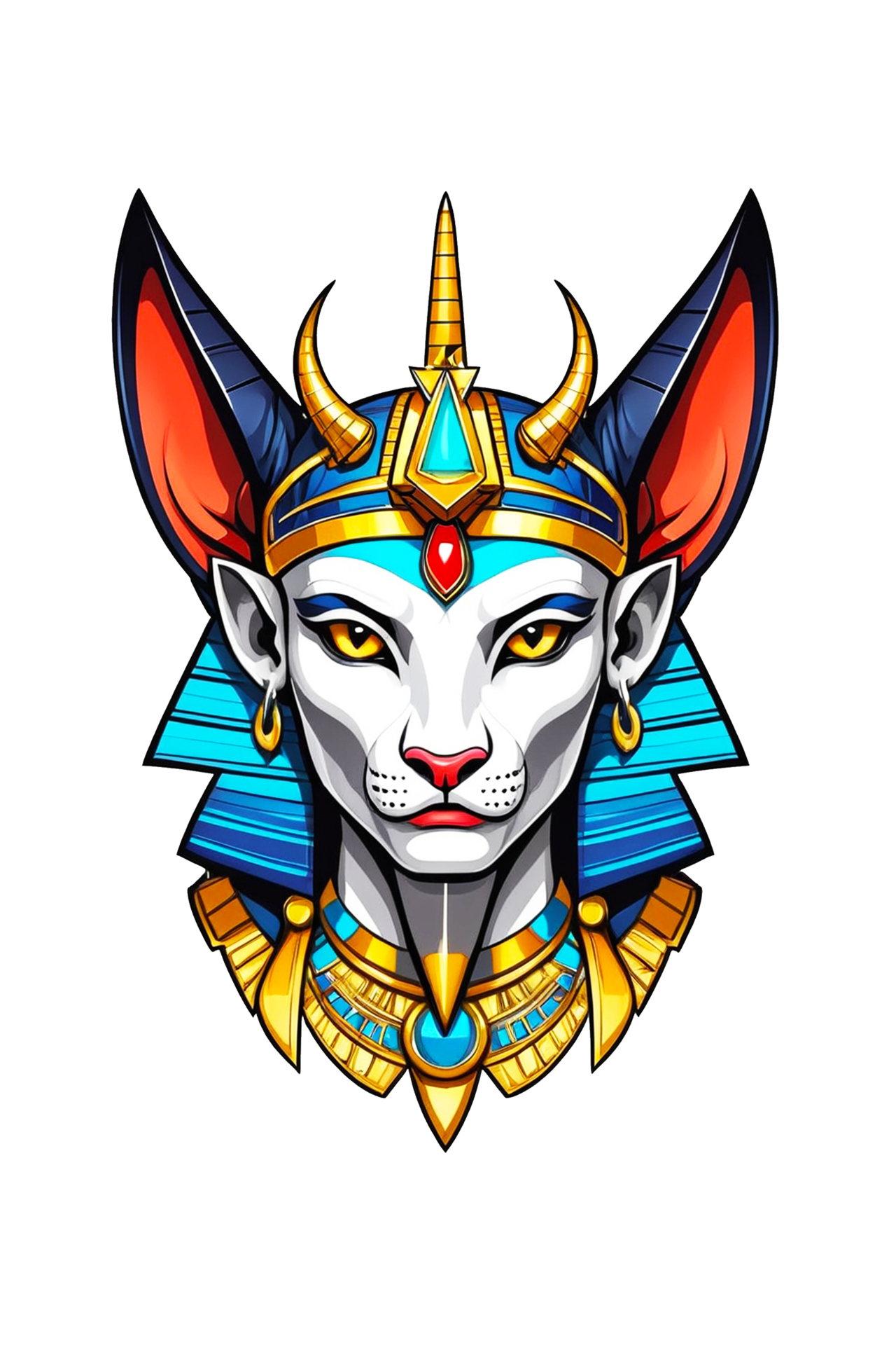 AI generated Illustration of a pharaoh's head with a crown on a ...