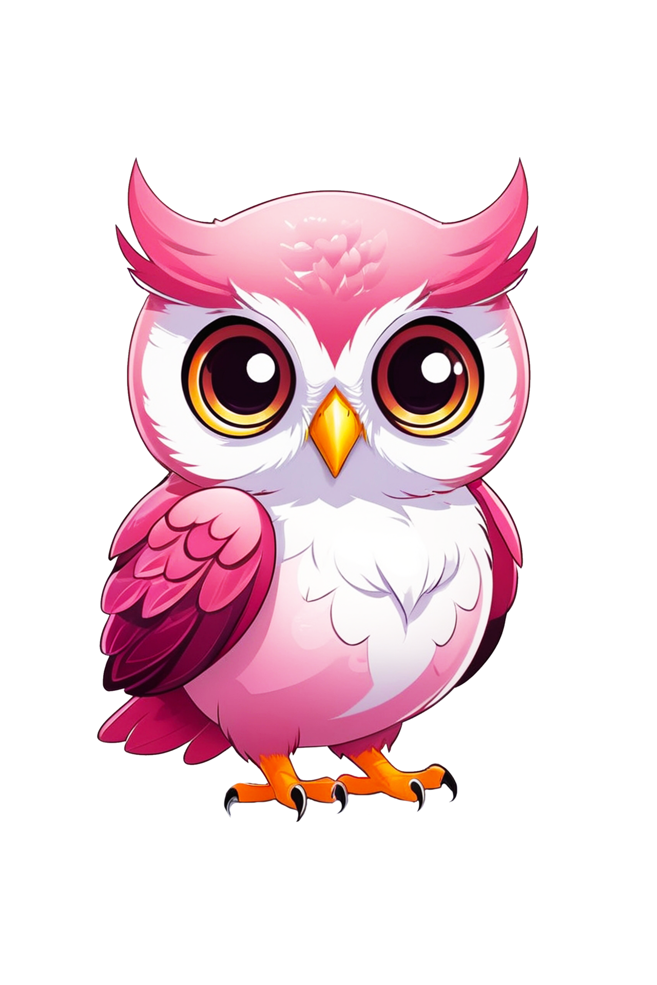 AI generated Pink owl with big eyes isolated on transparent background 37148464 PNG