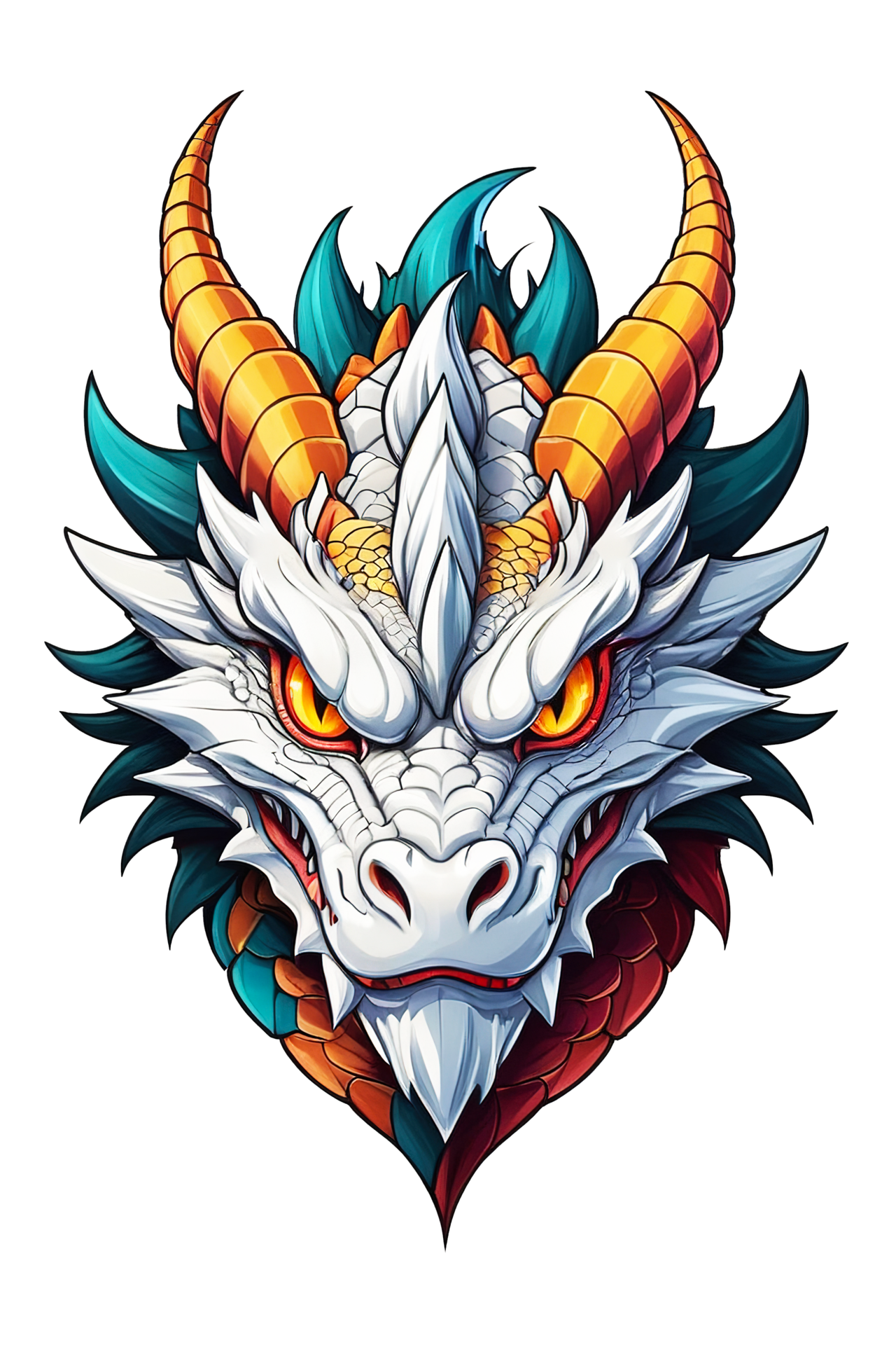 Ai Generated Dragon Head Color Illustration 37148588 Png