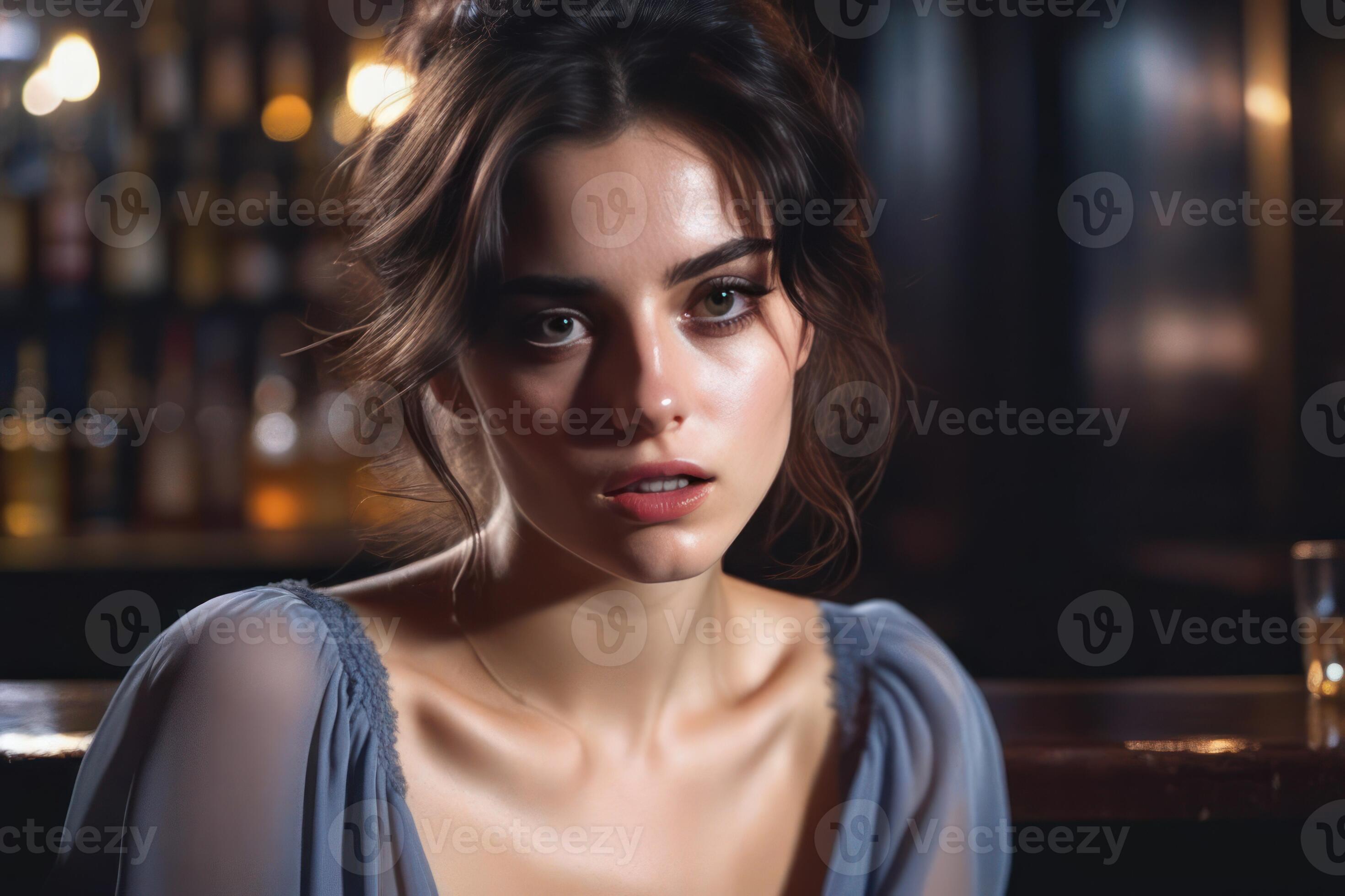 AI Generated Pretty drunk girl at the bar. Concept of alcoholism. Generative AI 37149426 Stock ...