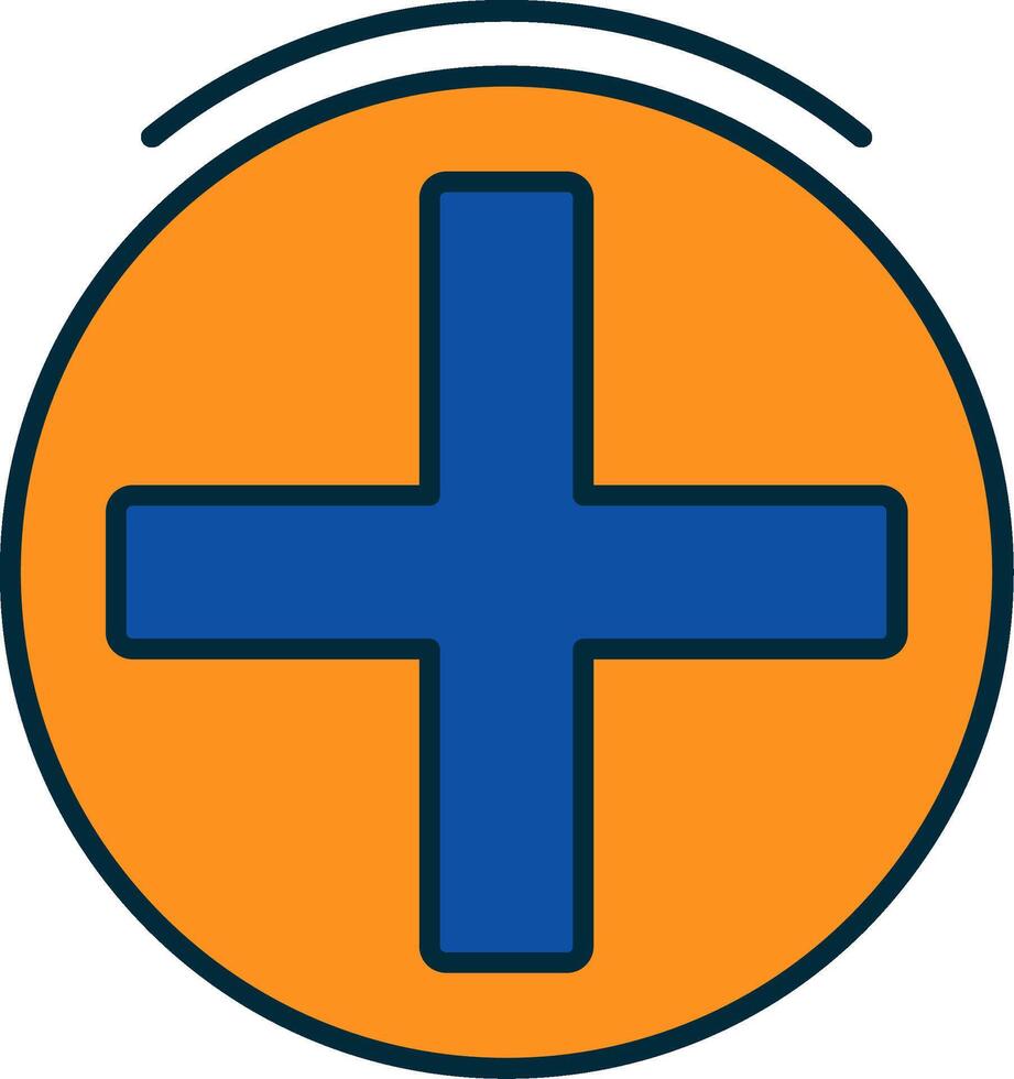 Plus Sign Line Filled Two Colors Icon 37158899 Vector Art at Vecteezy