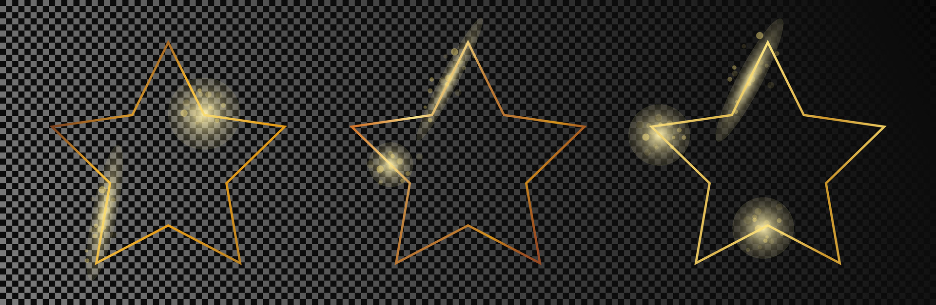 Gold glowing star shape frame 37164994 Vector Art at Vecteezy