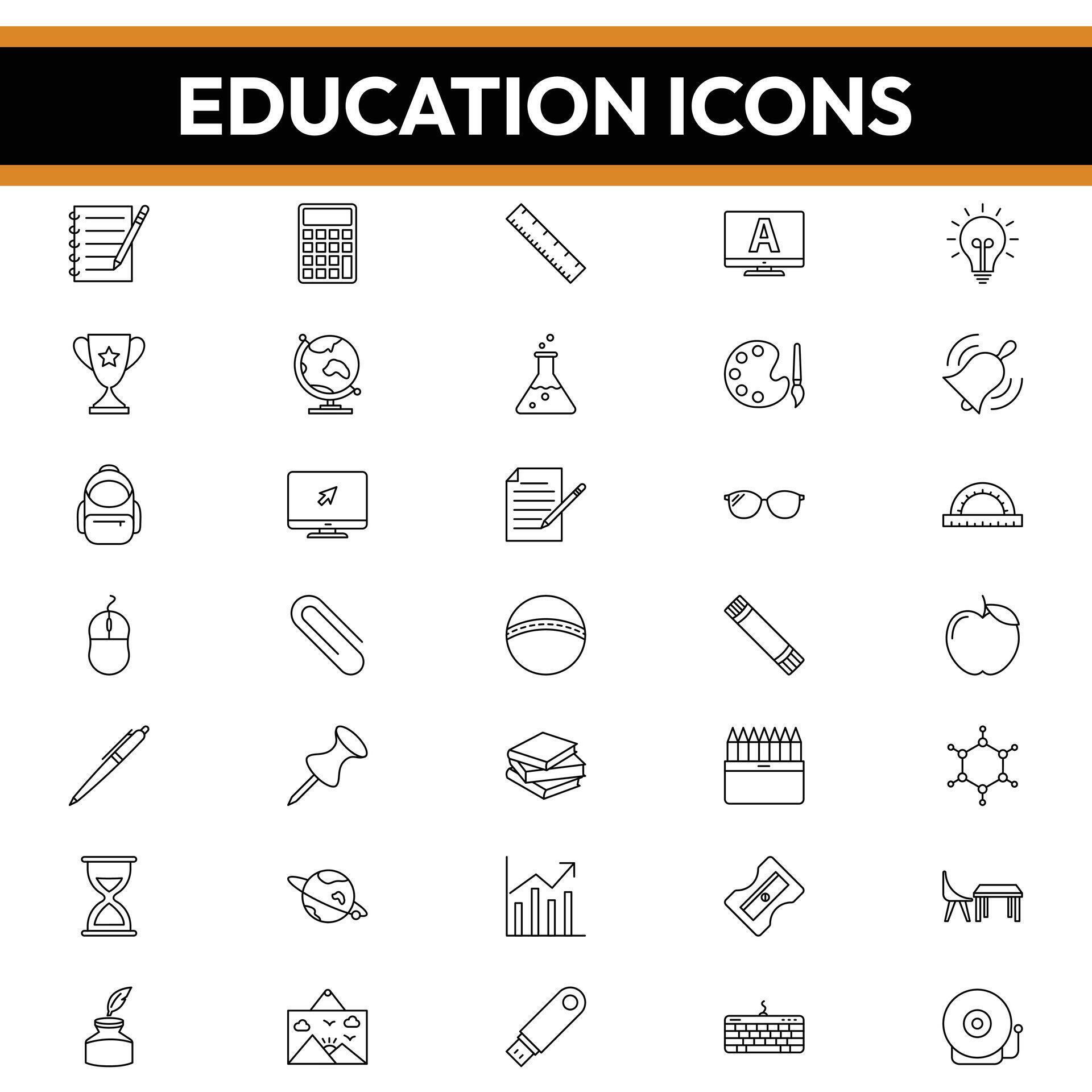 Education icons, Education icon pack, Education line icons 37166238 ...