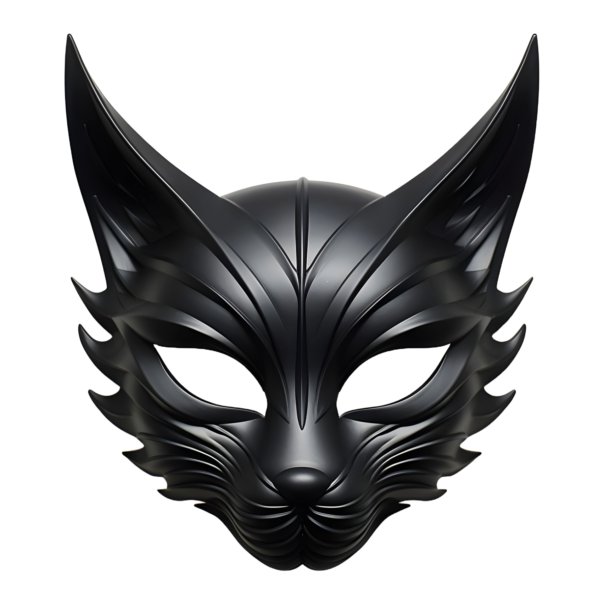 AI generated 3D Rendering of a Black Cat Mask on Transparent Background - Ai Generated 37176370 PNG
