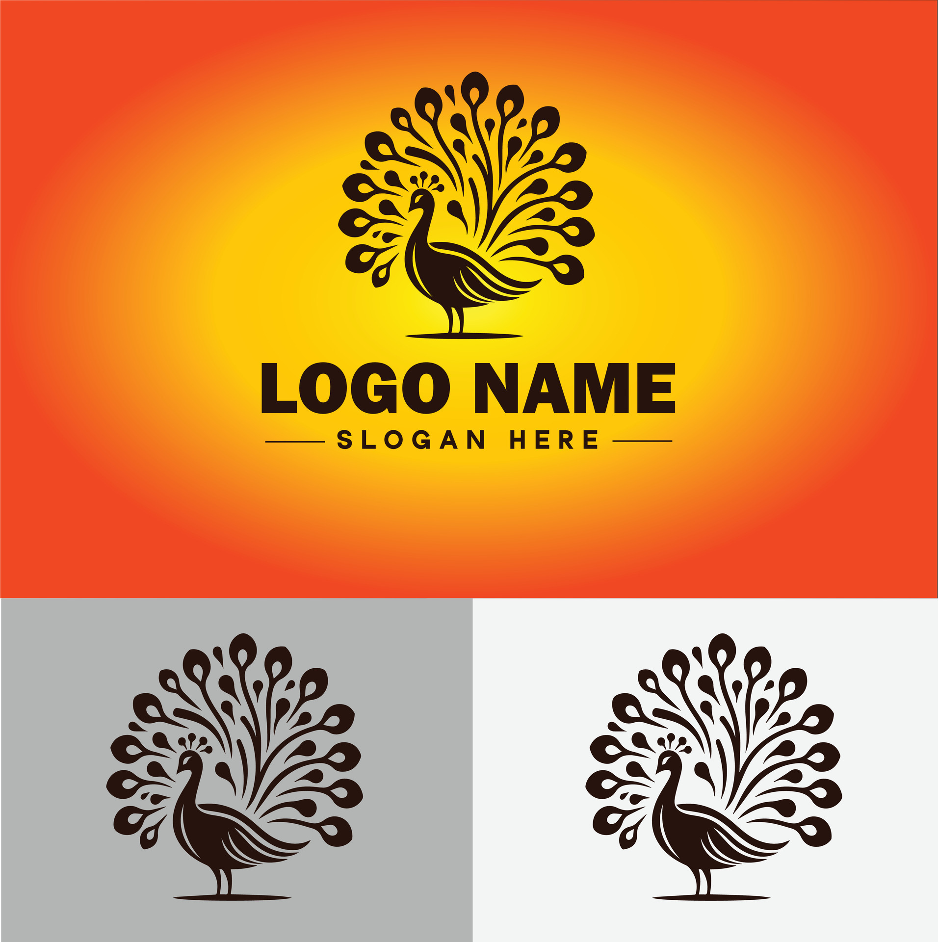 Peacock Logo Luxury Style Icon Company Brand Business Peacock Logo