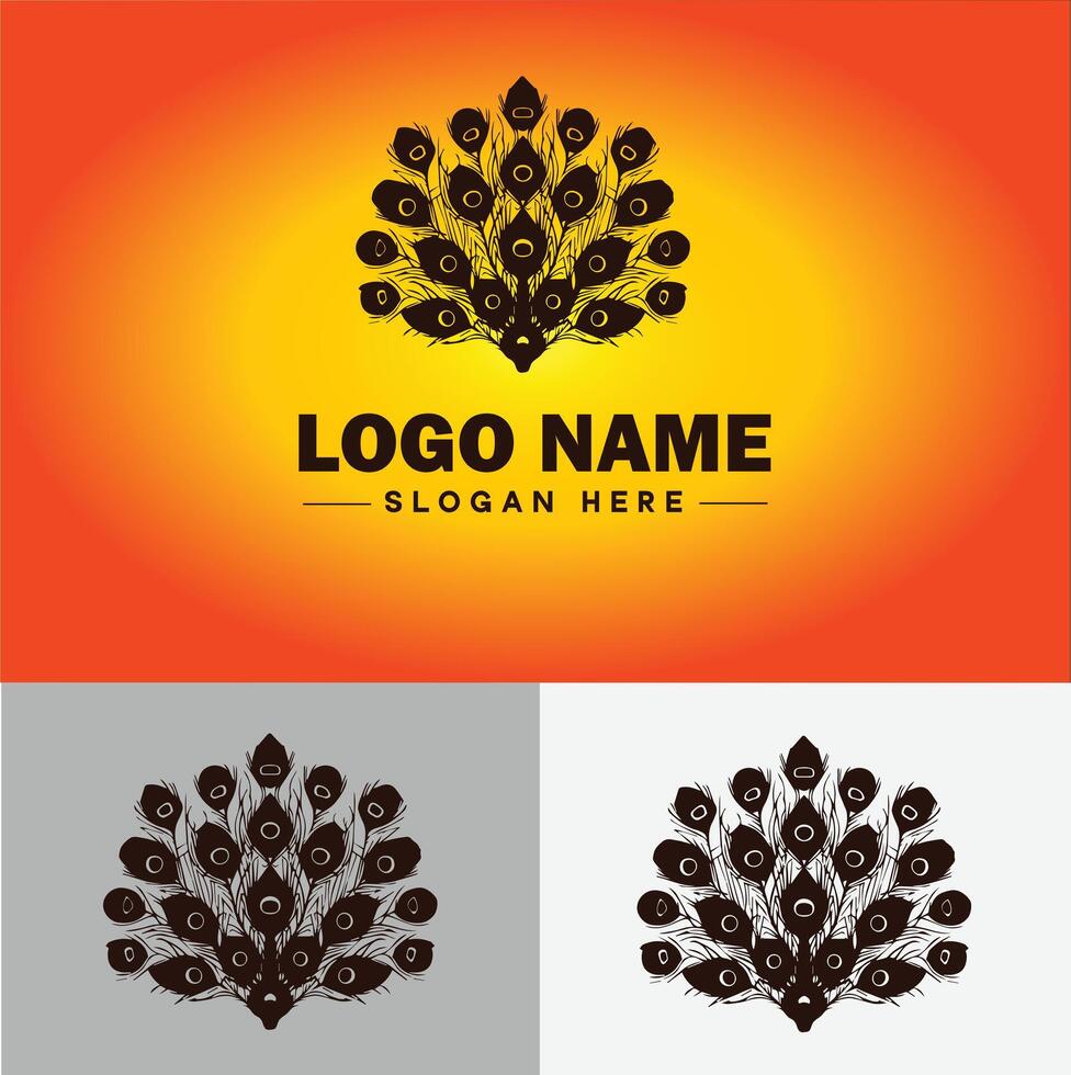 Peacock Logo Luxury Style Icon Company Brand Business Peacock Logo Template Editable Vector