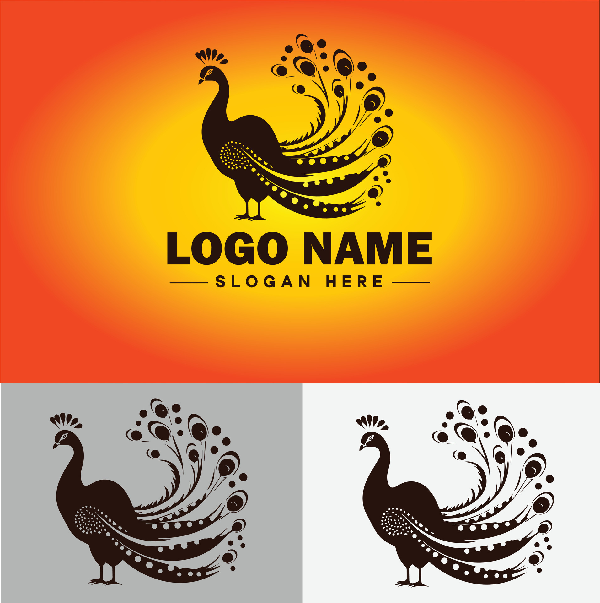 Peacock Logo Luxury Style Icon Company Brand Business Peacock Logo