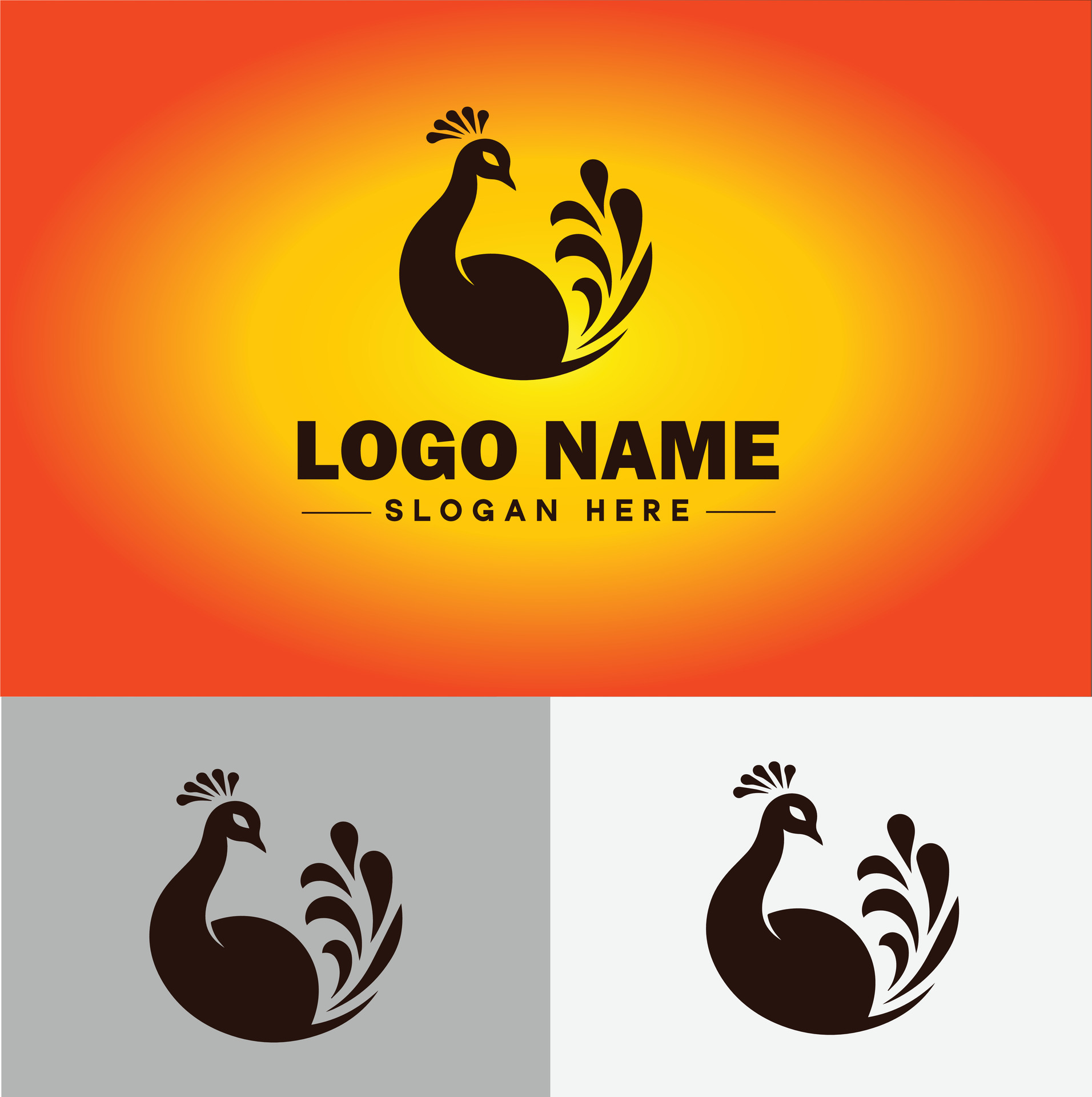 Peacock Logo Luxury Style Icon Company Brand Business Peacock Logo Template Editable Vector