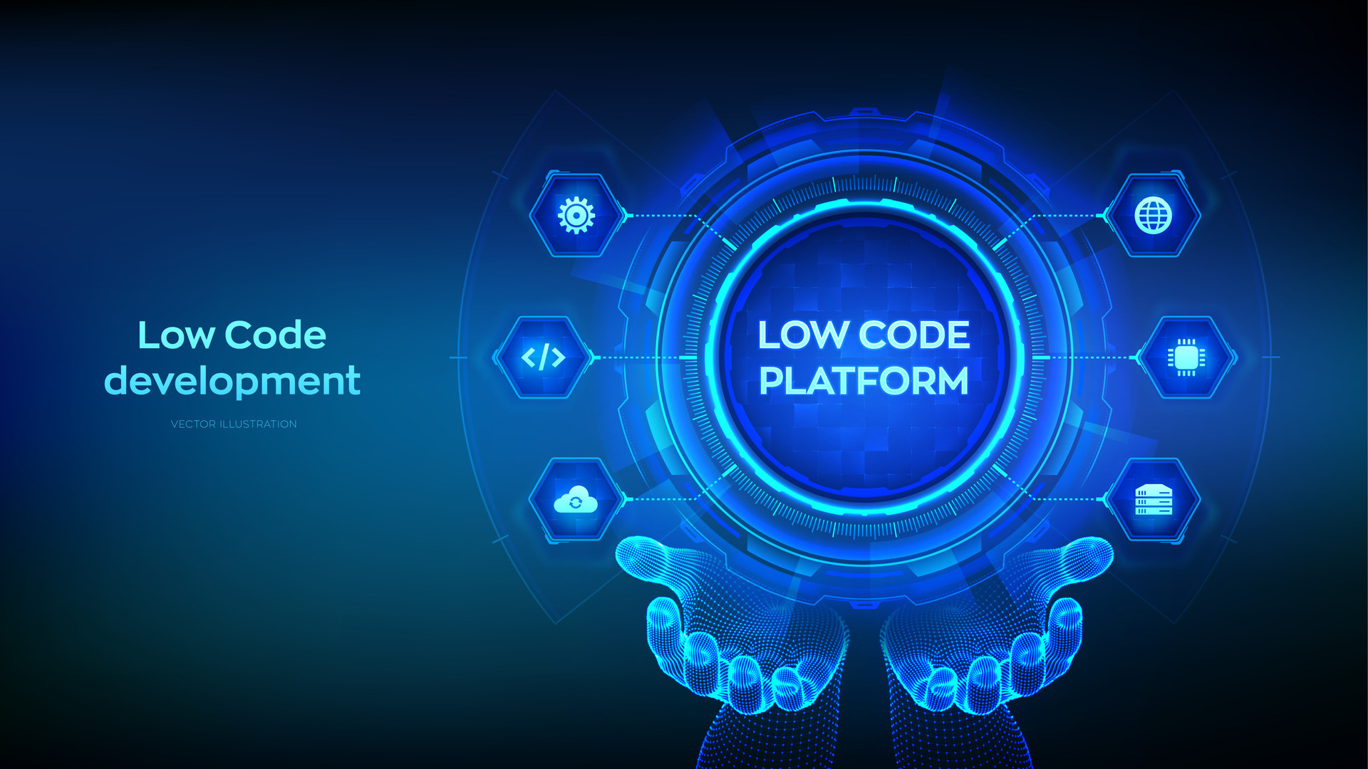 Bajo Código Plataforma Y No Código Desarrollo Tecnología Concepto En Estructura Metálica Manos