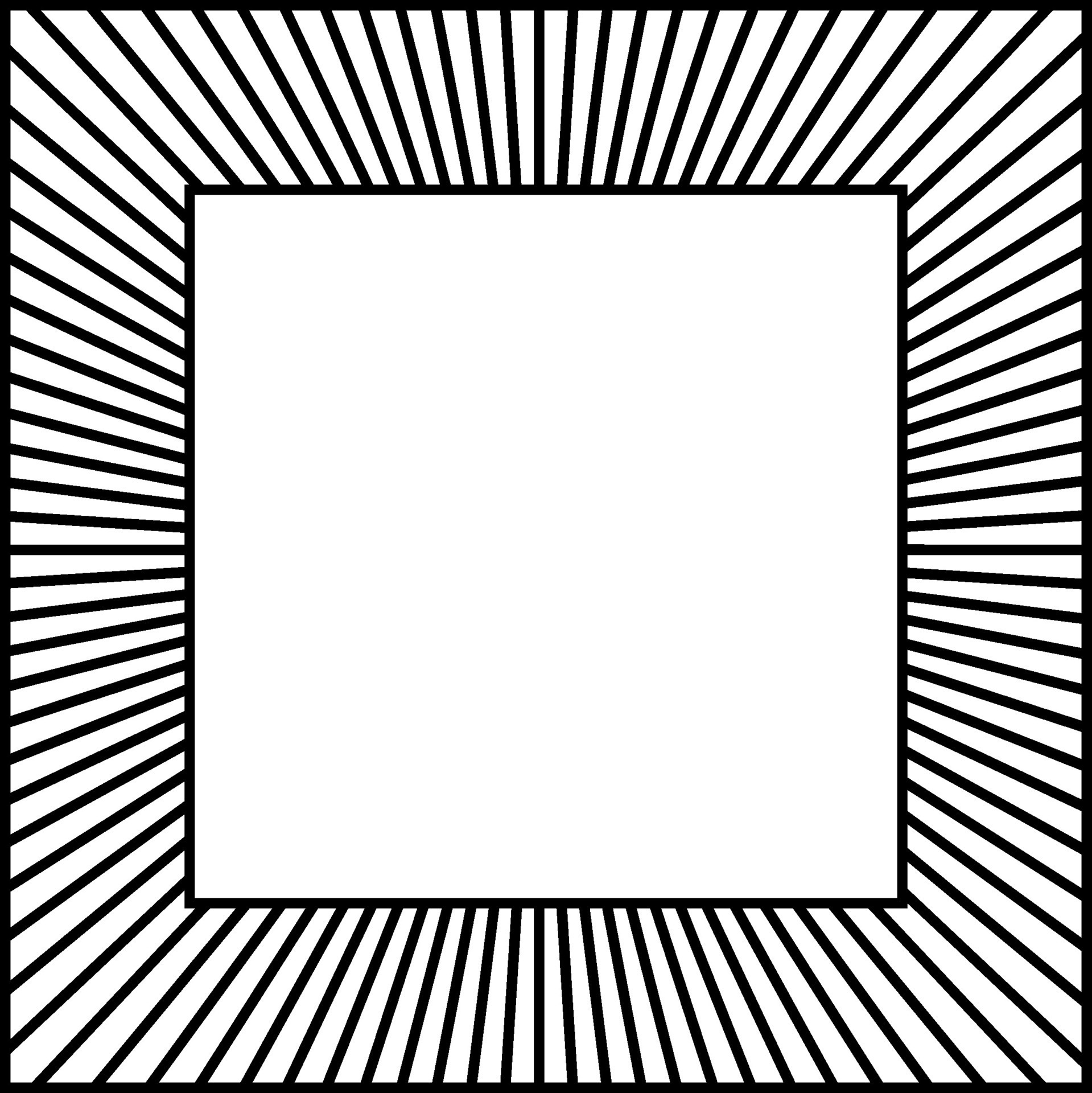 Black abstract geometric frame drawn in linear style on a white ...