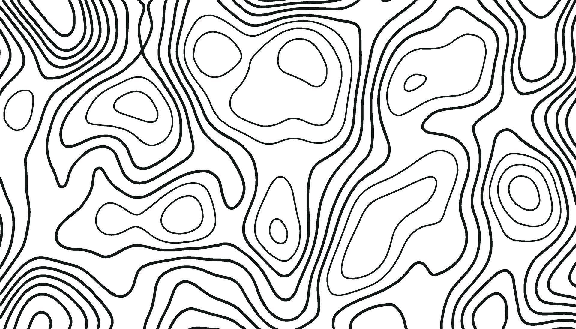 Background of the topographic map. Elevation contouring outline ...