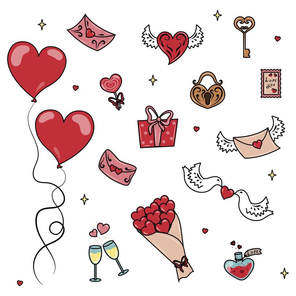 Valentine's Day clipart set 37208079 Vector Art at Vecteezy