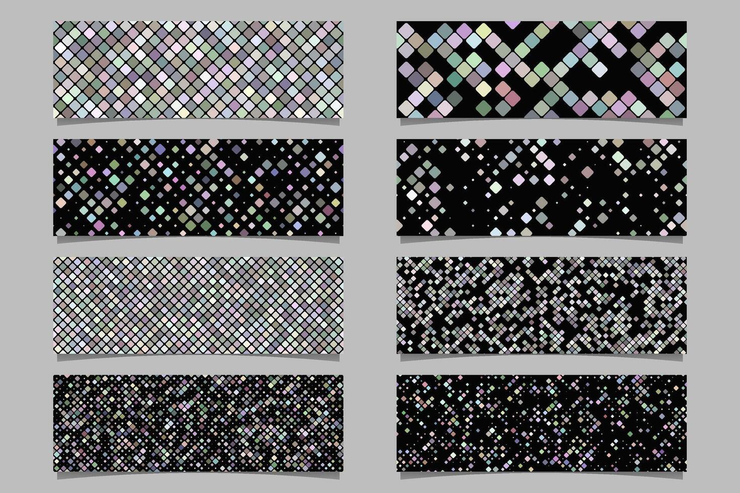 Abstract Modern Diagonal Rounded Square Pattern Banner Background Template Set Vector Graphic