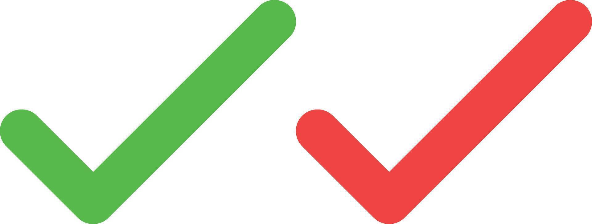 Green and red checkmark icon isolated on white background . Red and ...