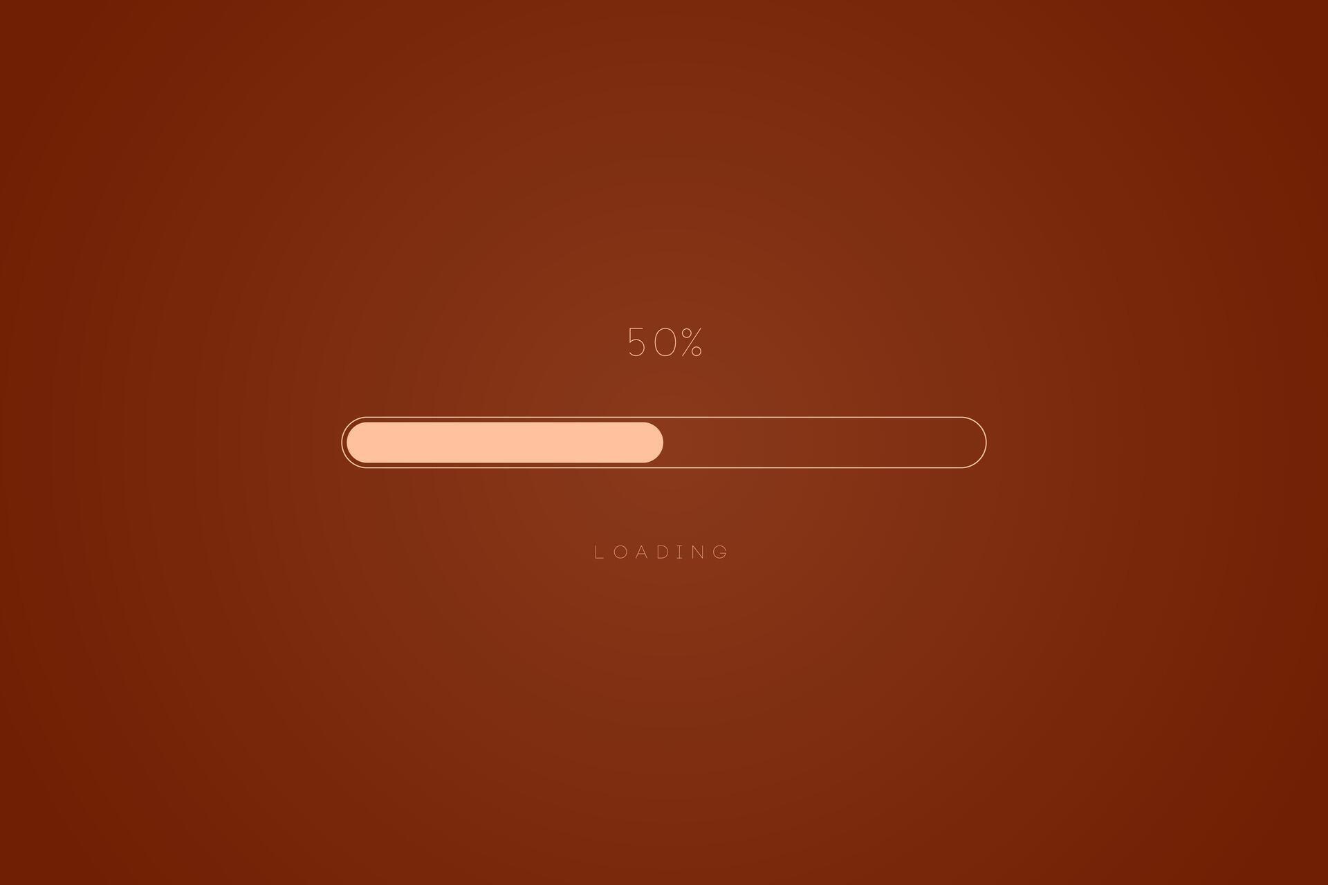 Color trend brown in progress loading bar 50 percent, a loading bar ... Color trend brown in progress loading bar 50 percent, a loading bar ...