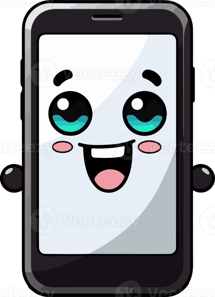 Ai Generated Cute Smartphone In Cartoon Style 37221188 Png