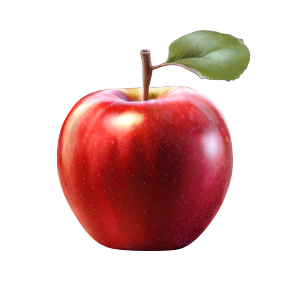 AI generated Red apple fruit with green leaf isolated clipping path ...