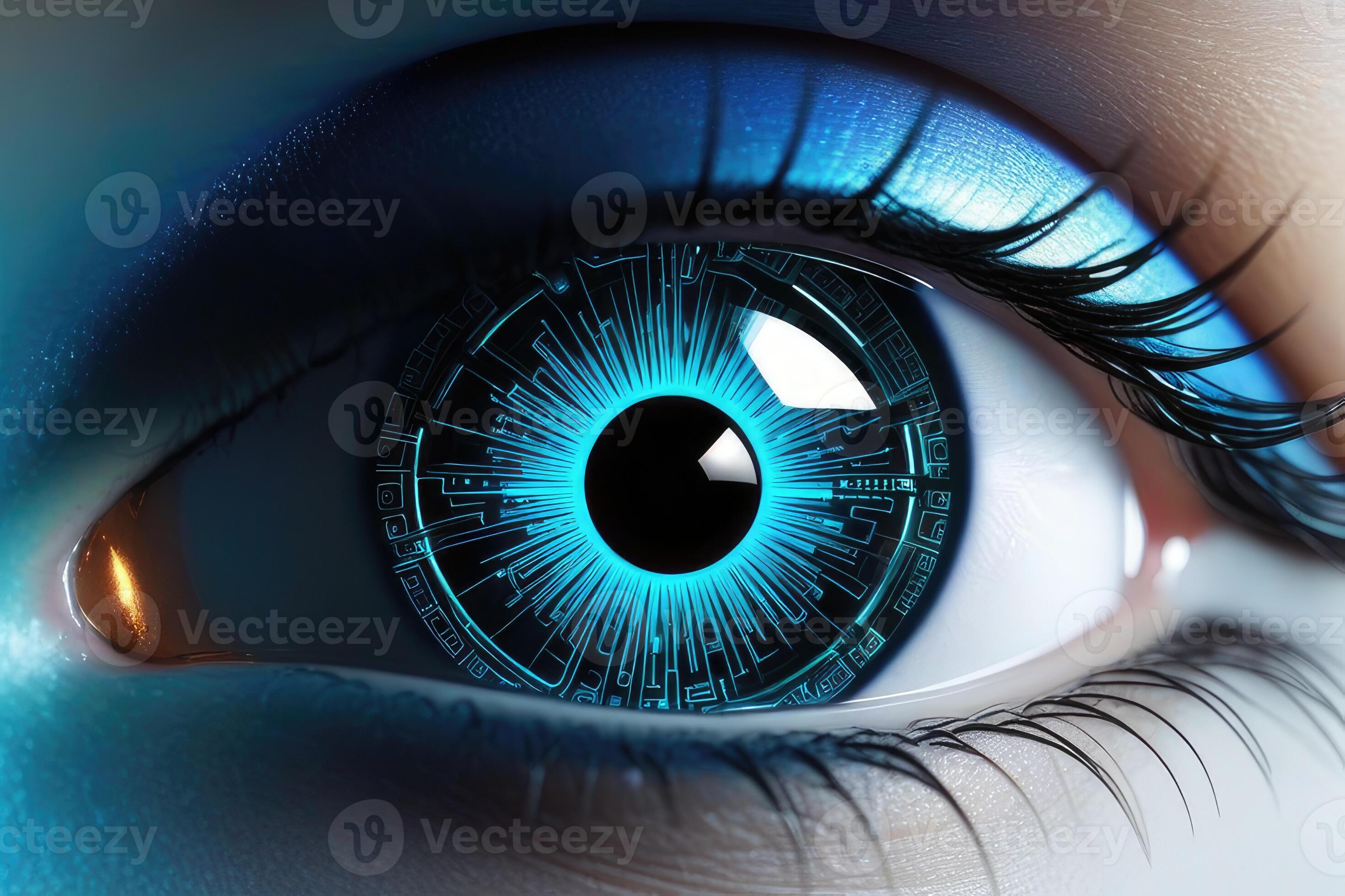 AI generated Biometric Cybernetic eye AI Artificial Intelligence scan ... AI generated Biometric Cybernetic eye AI Artificial Intelligence scan ...