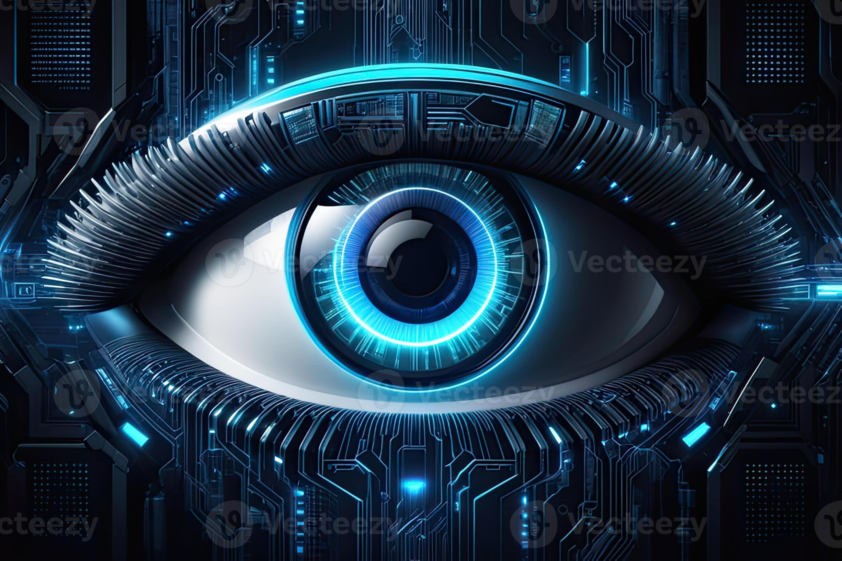 AI generated Biometric Cybernetic eye AI Artificial Intelligence scan ... AI generated Biometric Cybernetic eye AI Artificial Intelligence scan ...
