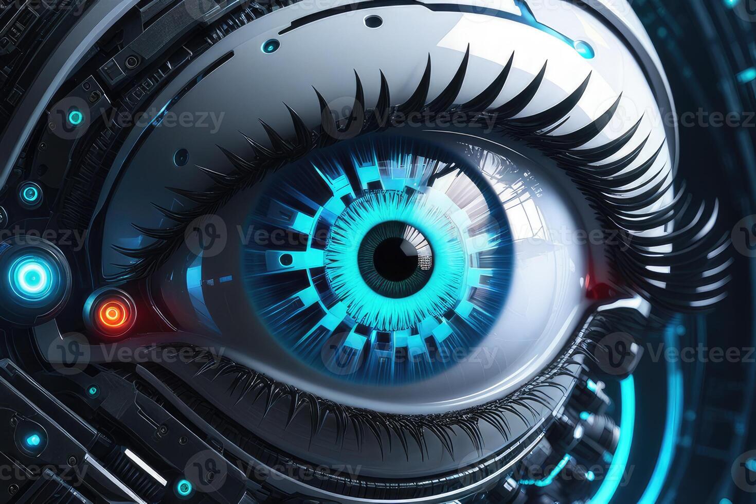 AI generated Biometric Cybernetic eye AI Artificial Intelligence scan ... AI generated Biometric Cybernetic eye AI Artificial Intelligence scan ...