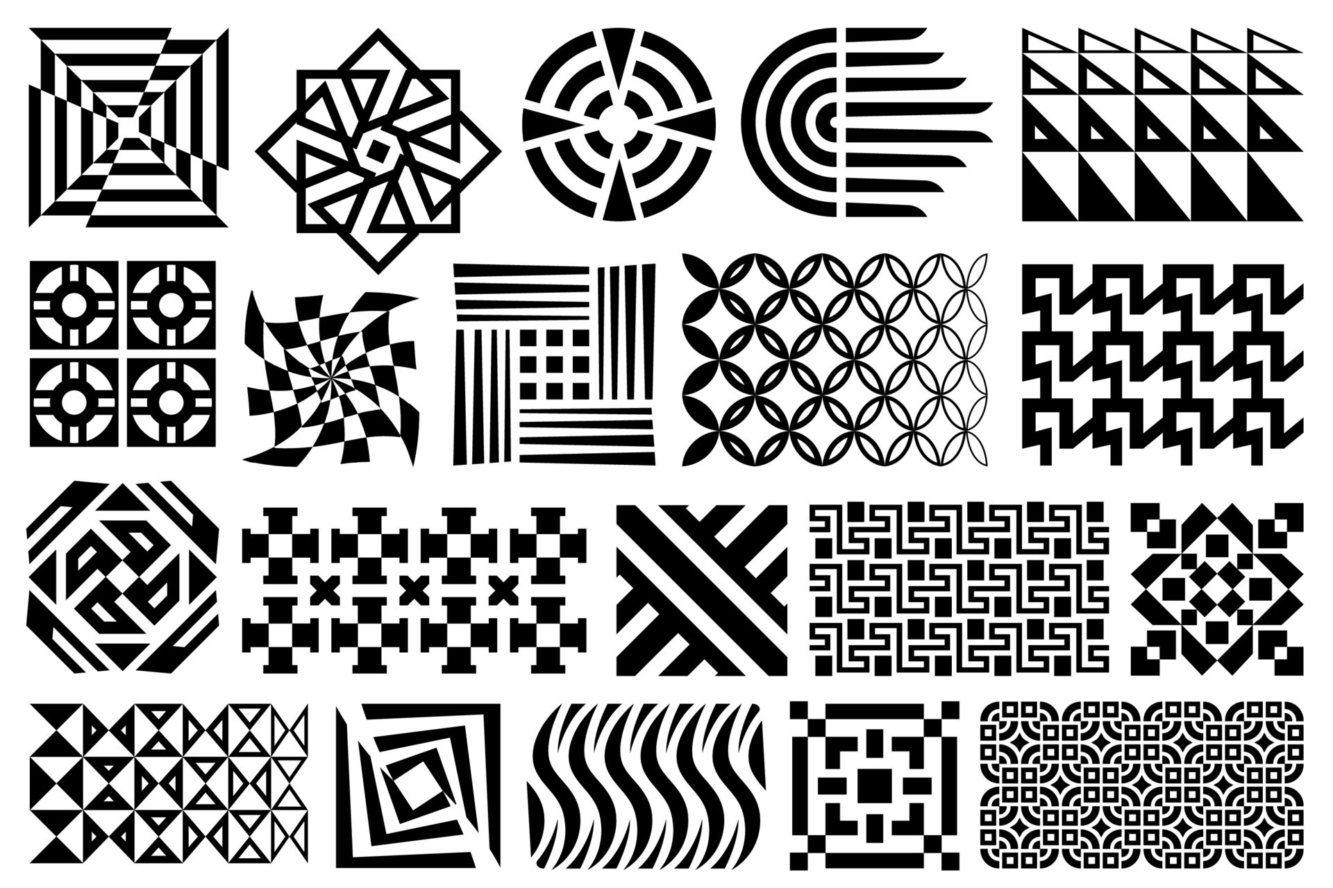 Abstract geometric design elements and patterns. Black and white ... Abstract geometric design elements and patterns. Black and white ...