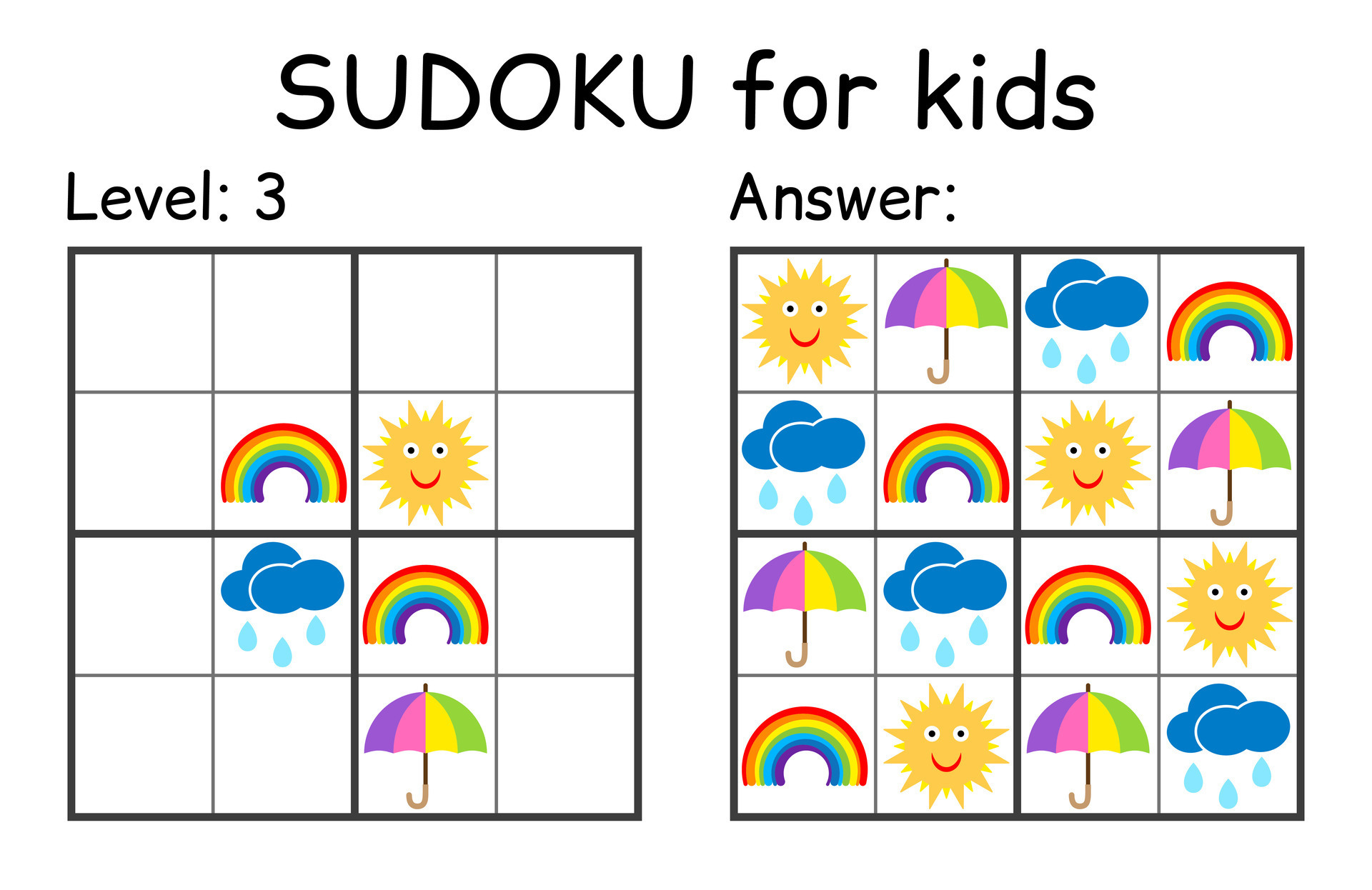 Sudoku. Kids and adult mathematical mosaic. Kids game. Weather theme ... Sudoku. Kids and adult mathematical mosaic. Kids game. Weather theme ...
