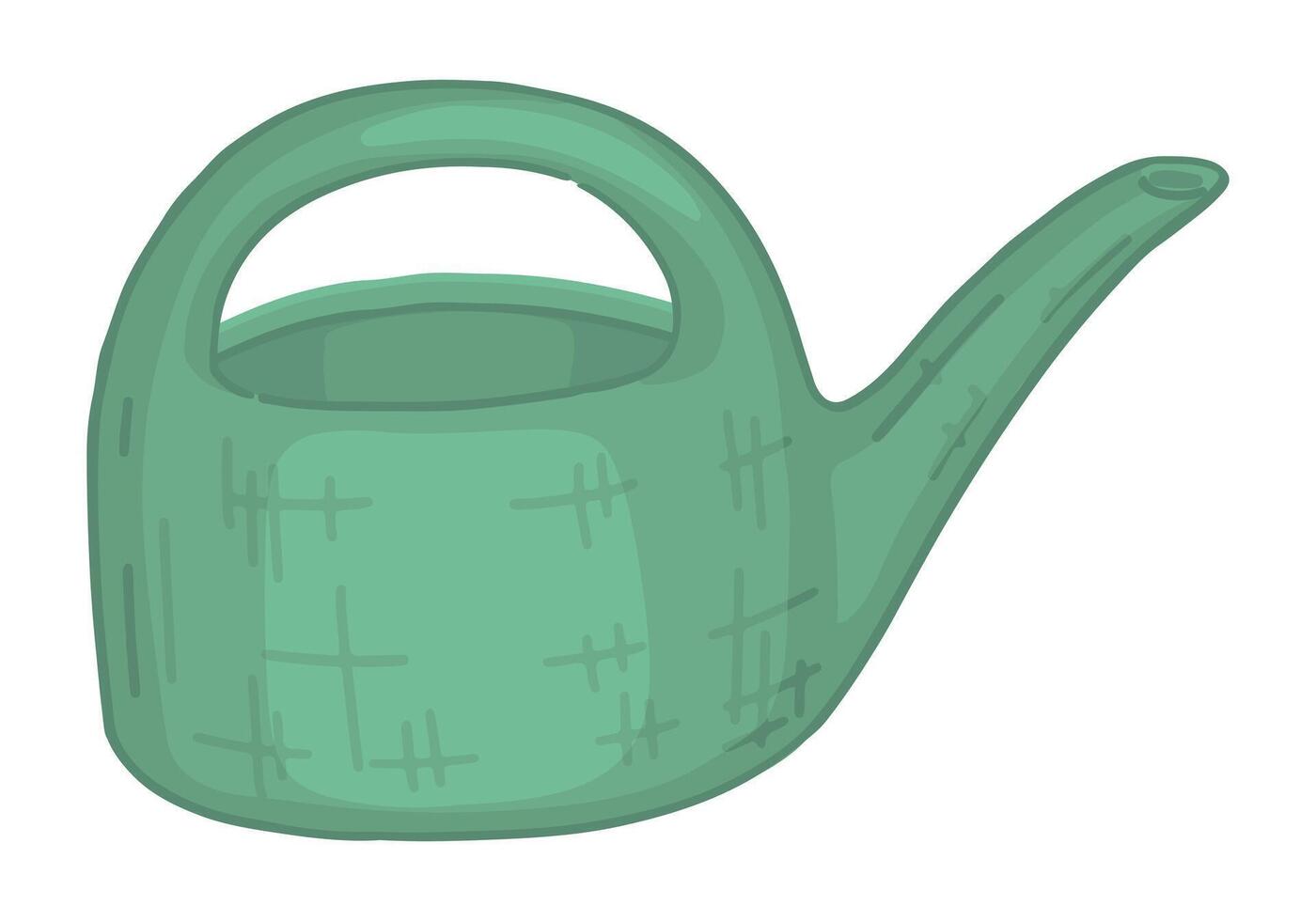 Watering can doodle. Clip art of gardening tool. Cartoon vector ...
