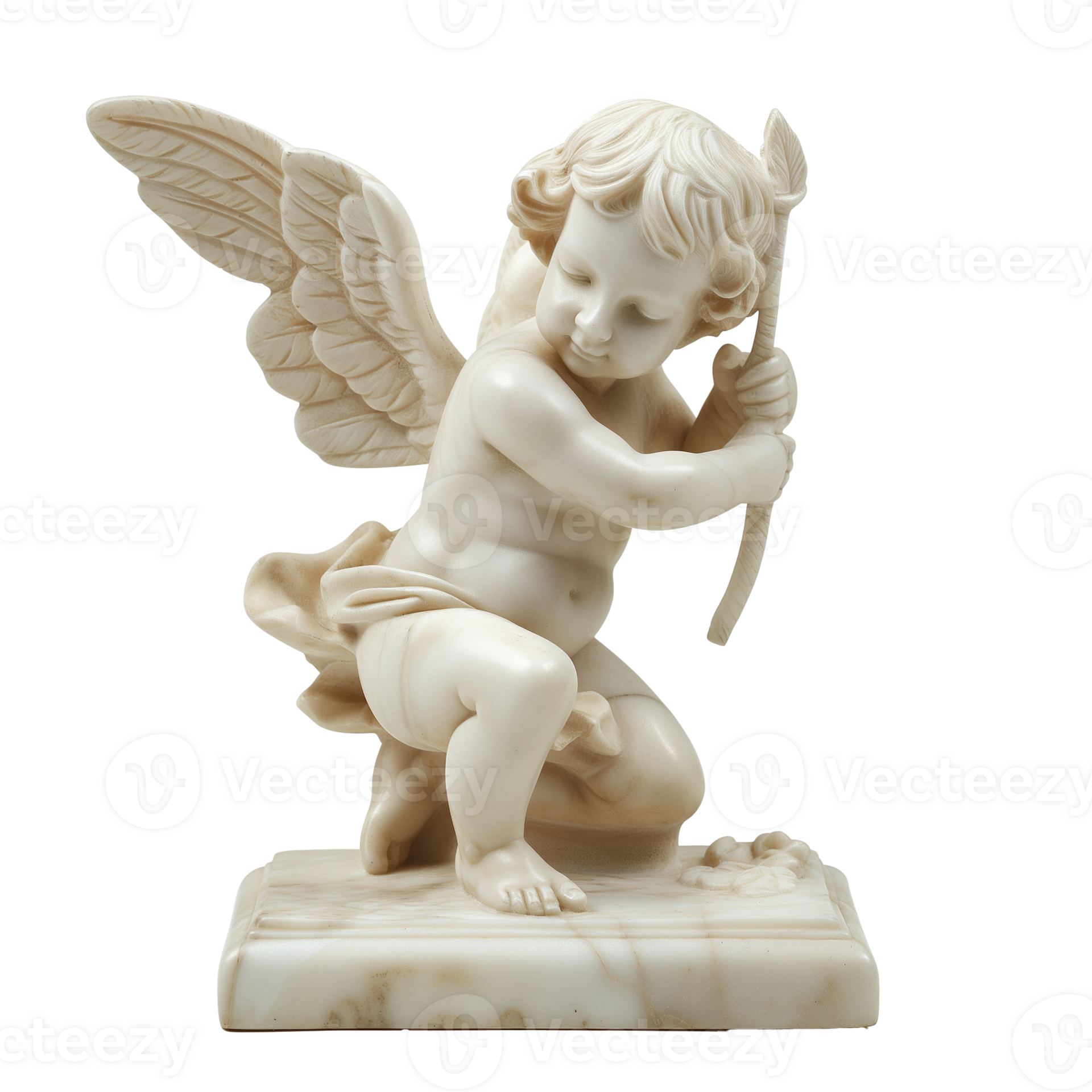 AI generated Cherub Statue Symbolizing Love on White 37276883 PNG