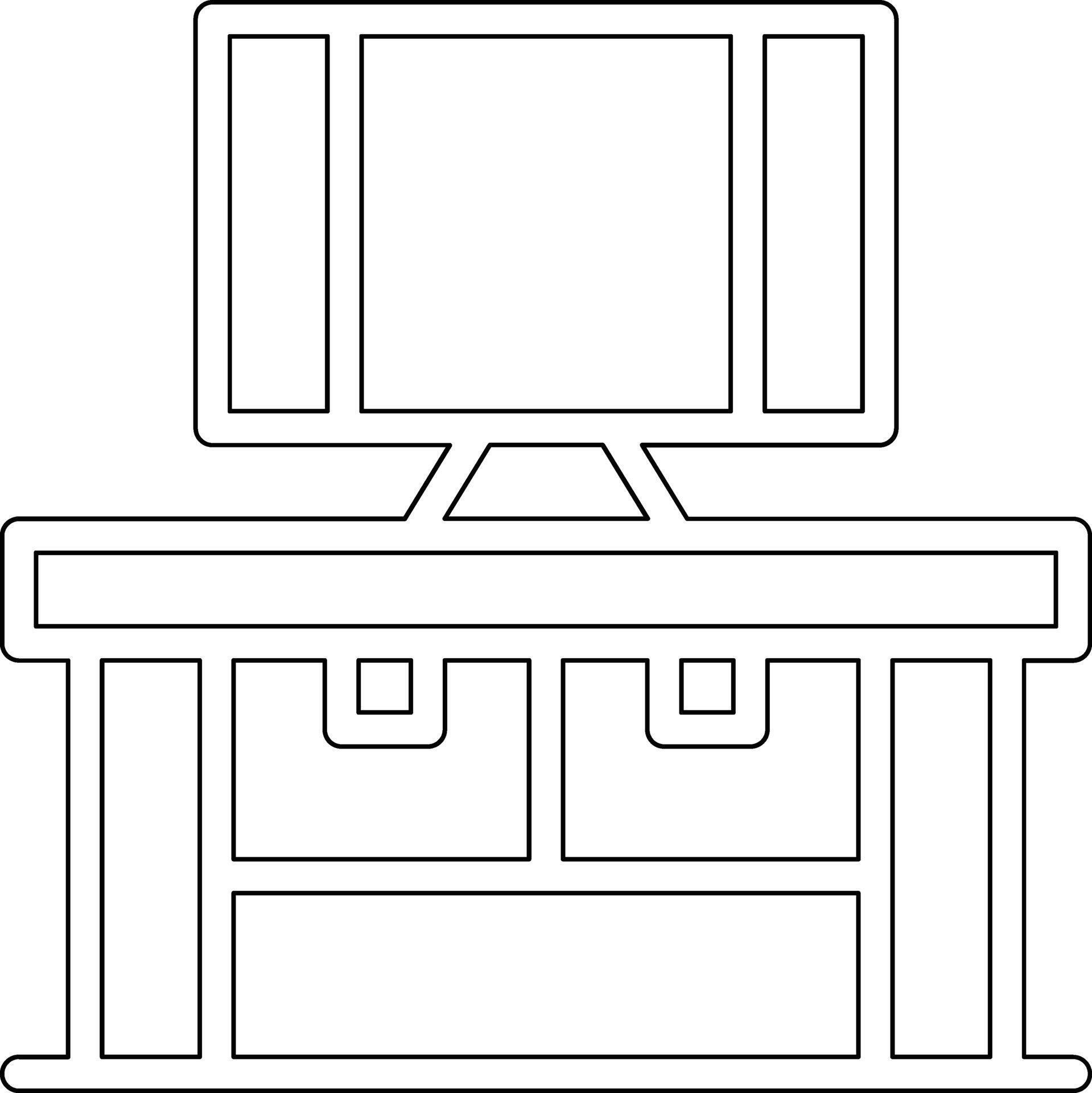 Computer Table Vector Icon 37300156 Vector Art at Vecteezy