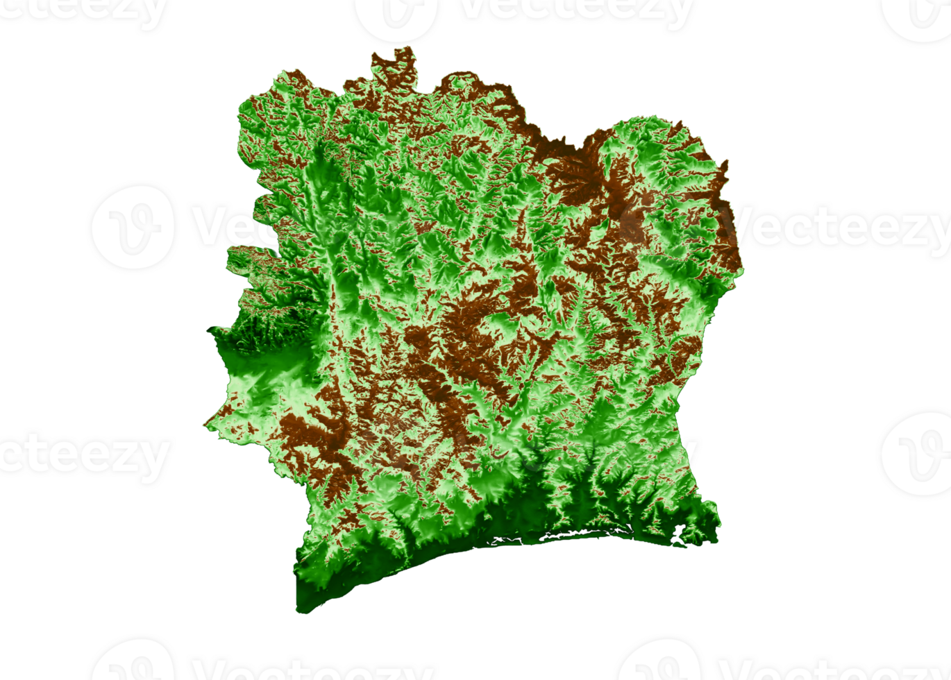 Ivory Coast Topographic Map 3d realistic map Color 3d illustration ... Ivory Coast Topographic Map 3d realistic map Color 3d illustration ...