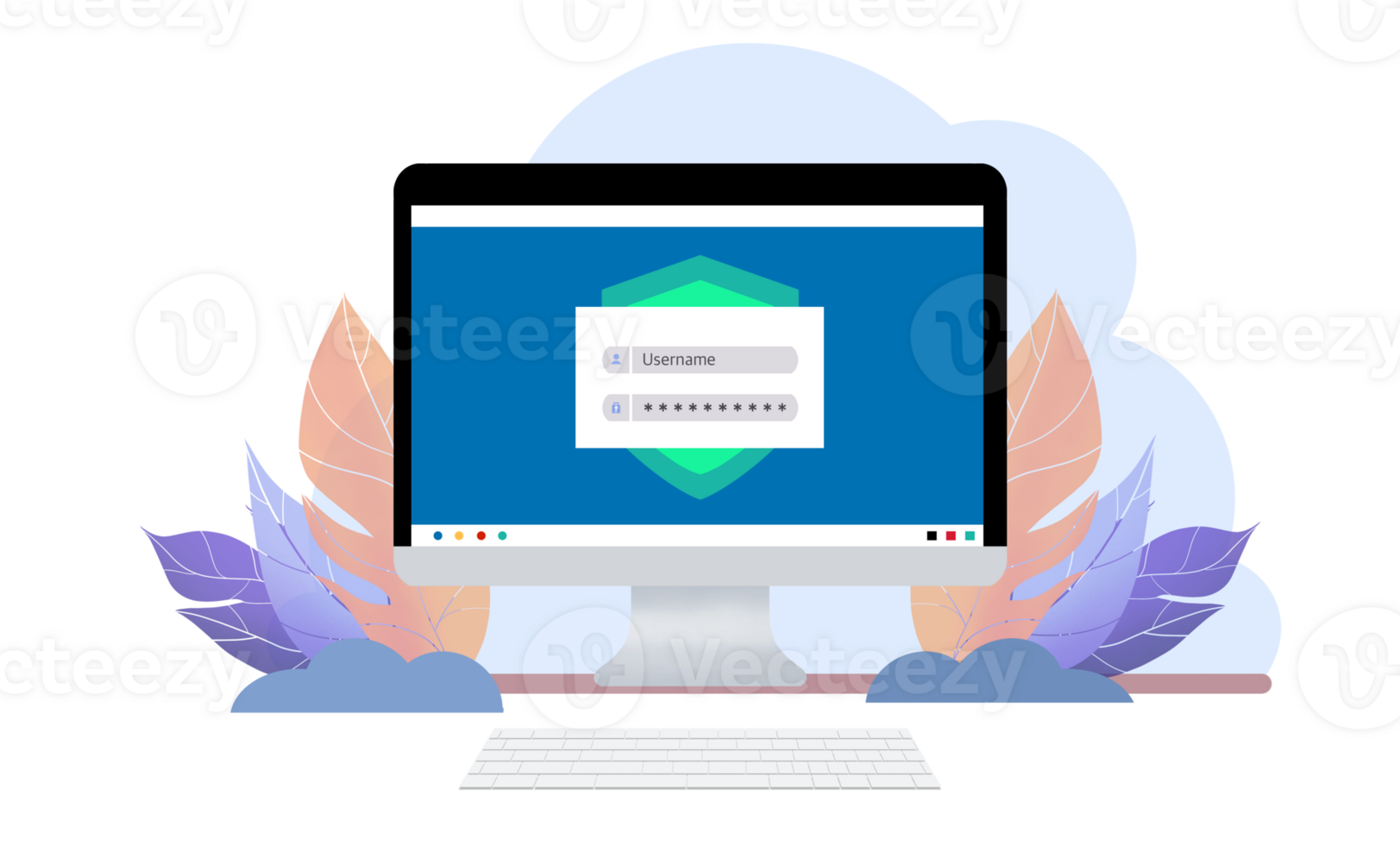 data protection and internet security concept, cybersecurity, register username and password ...