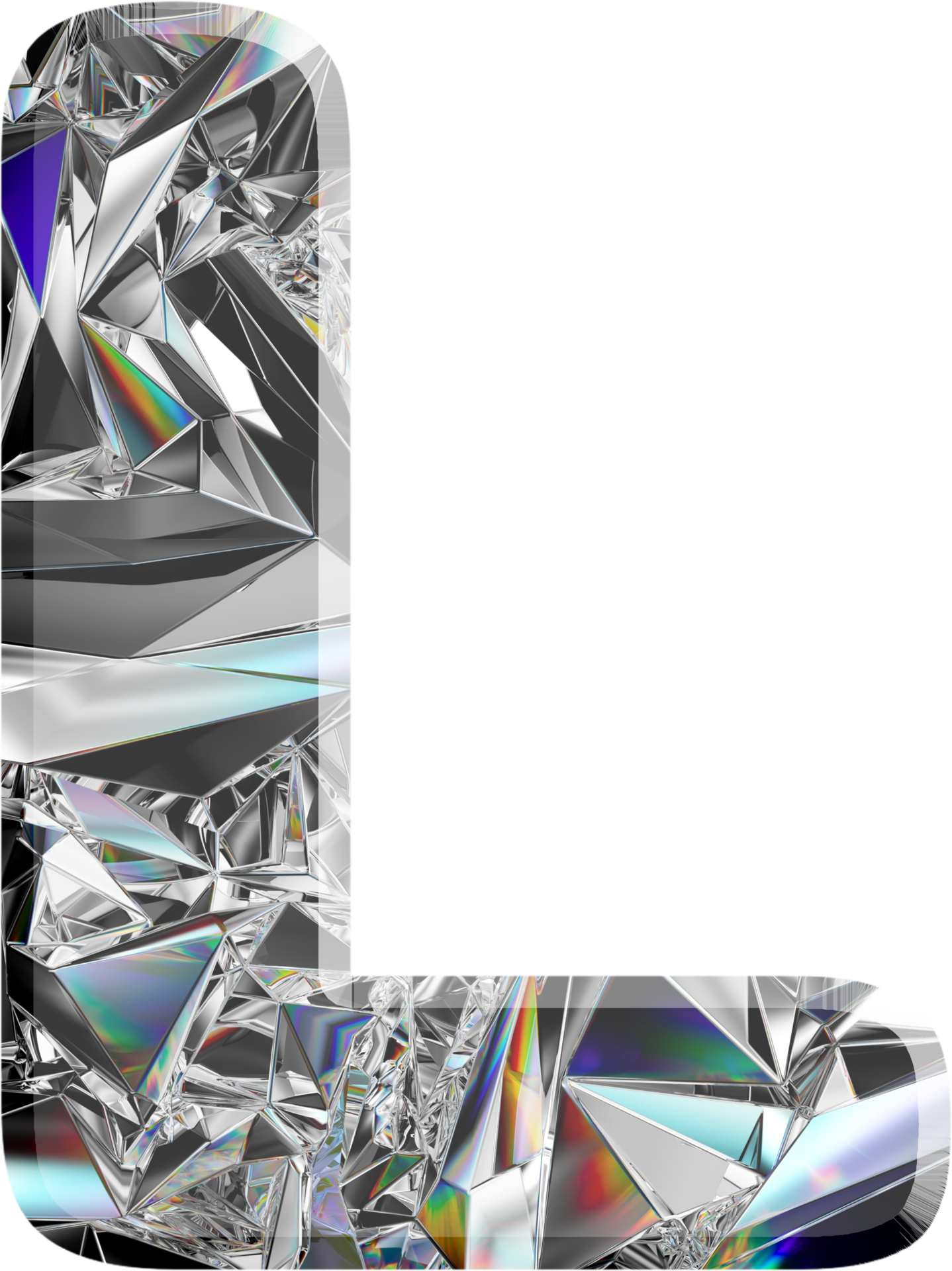 Holographic diamond alphabet 37304090 PNG