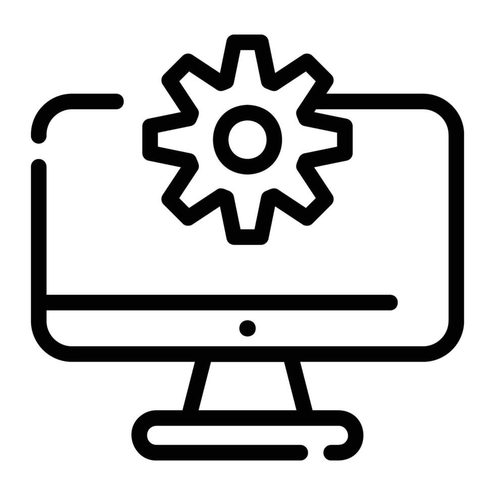 computer Line Icon Background White 37329678 Vector Art at Vecteezy