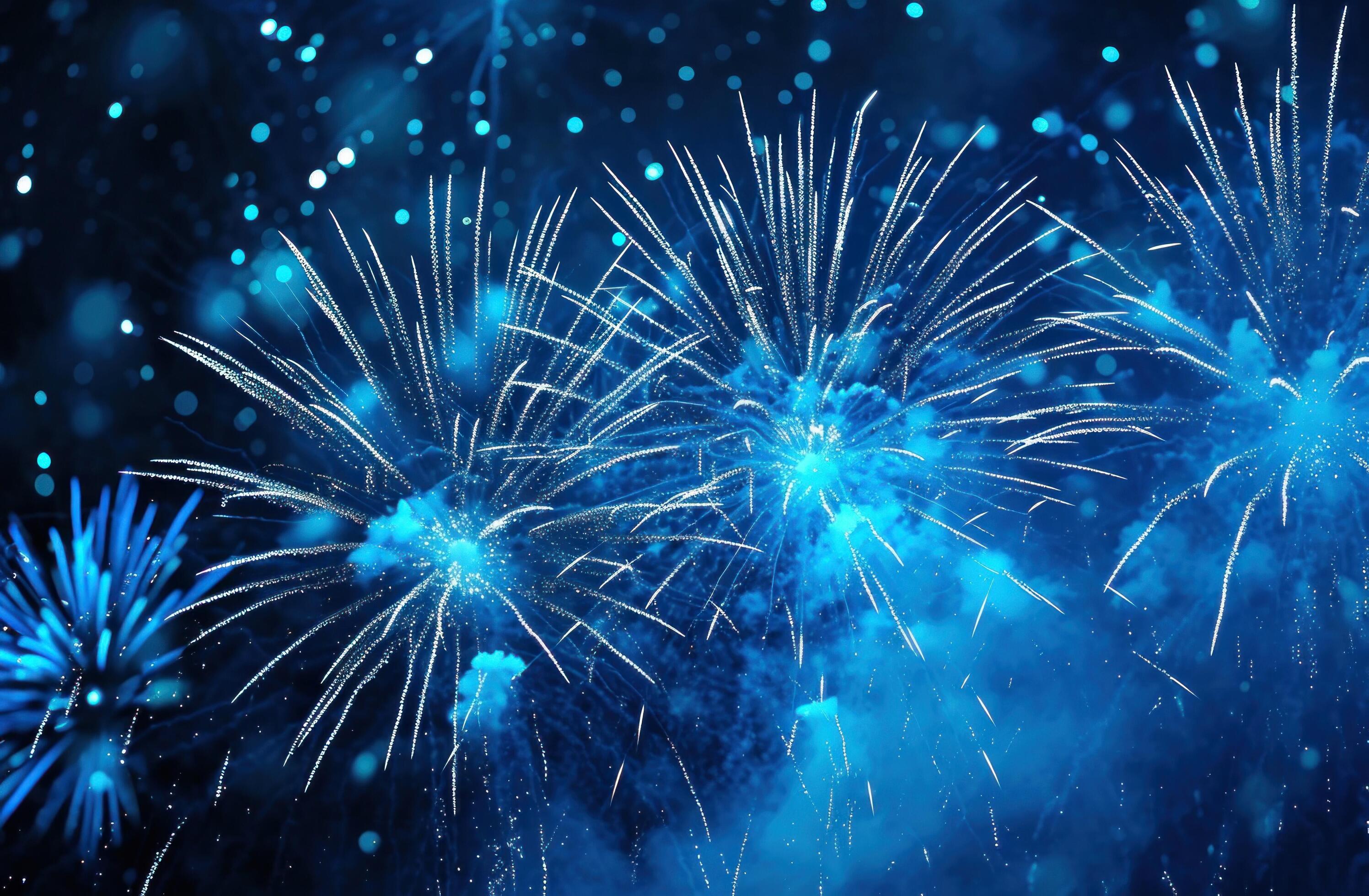 AI generated blue firework explosion on black background 37332053 Stock Photo at Vecteezy