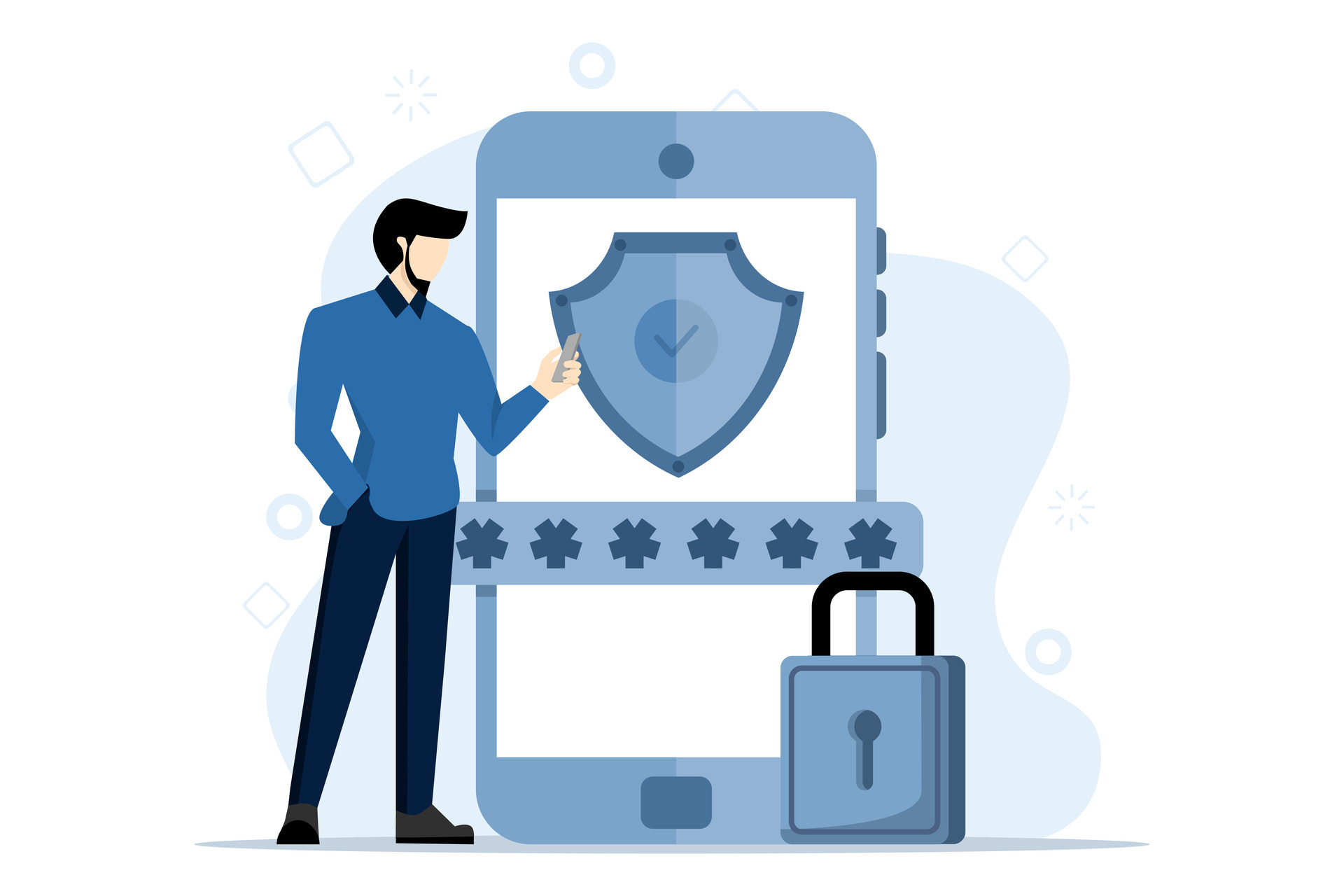 2 Step Authentication Illustration Concept Secure Login Verification