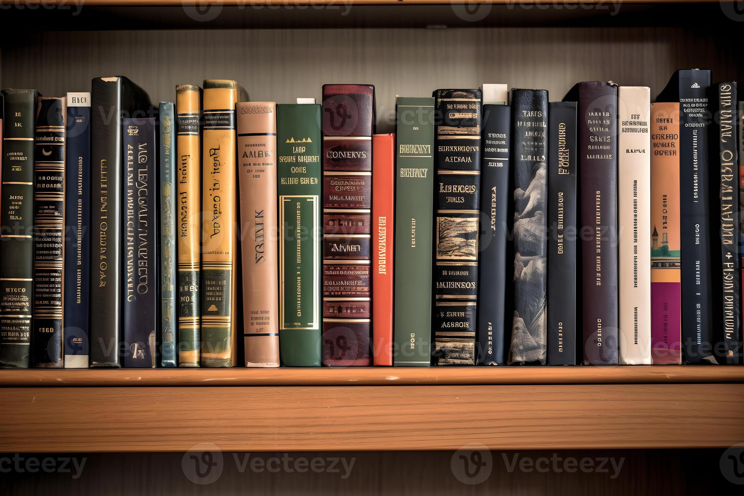 AI generated many books on shelf - full-frame view, neural network ai generated 37351541 Stock ...