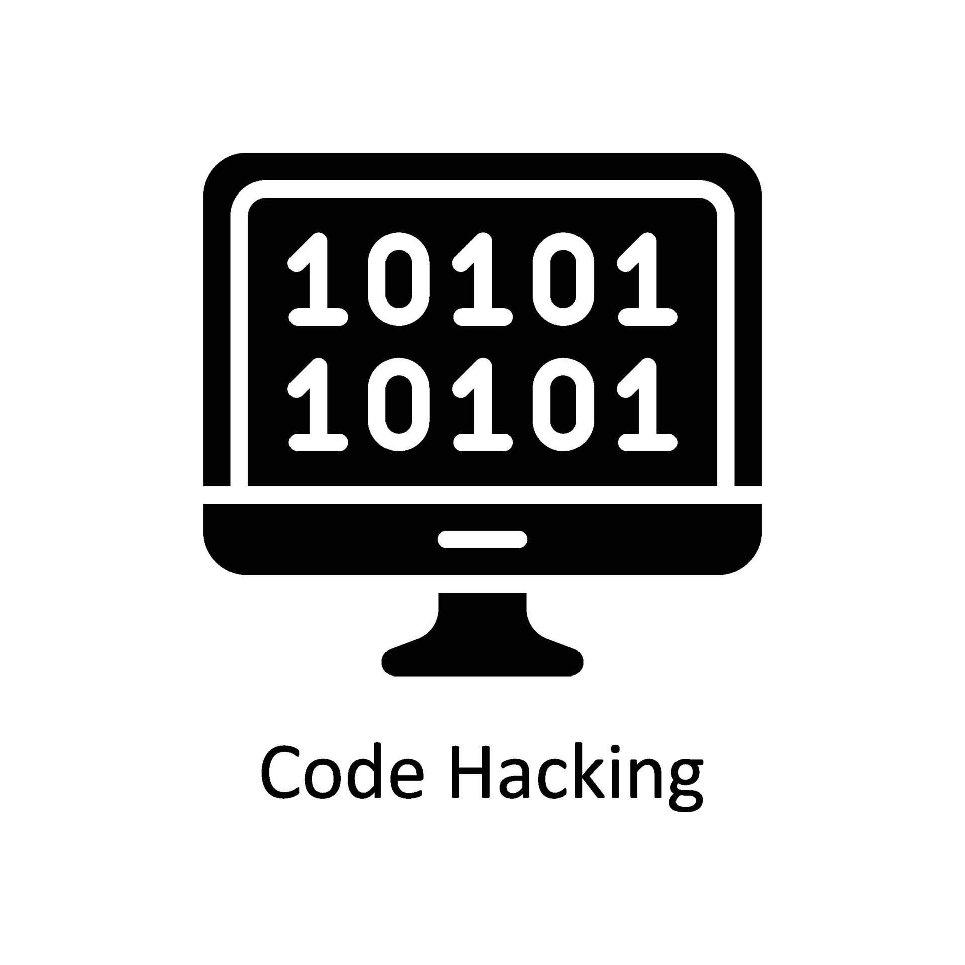 código hackear vector sólido icono estilo ilustración. eps 10 archivo ...