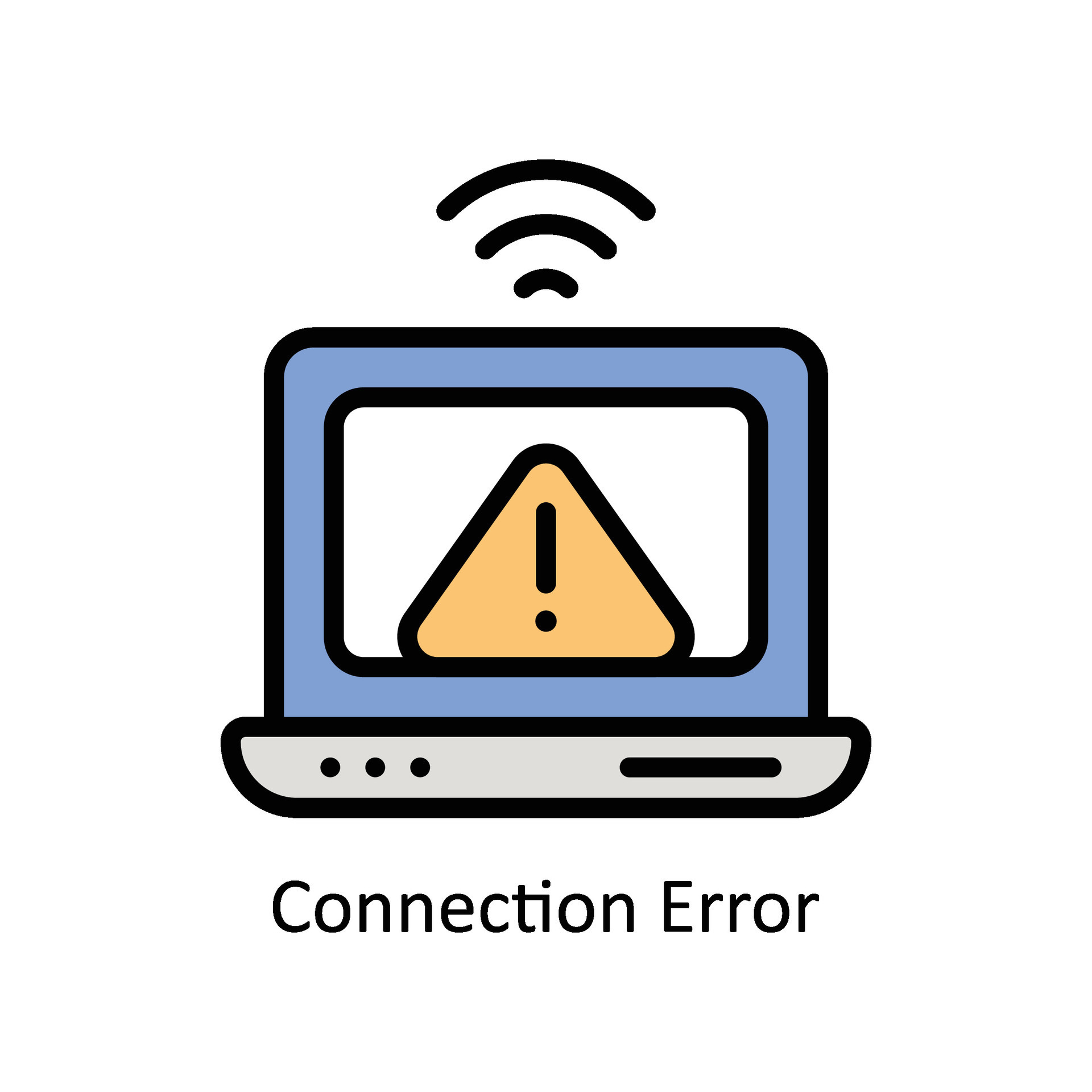 Connection Error Vector Filled Outline Icon Style Illustration Eps 10