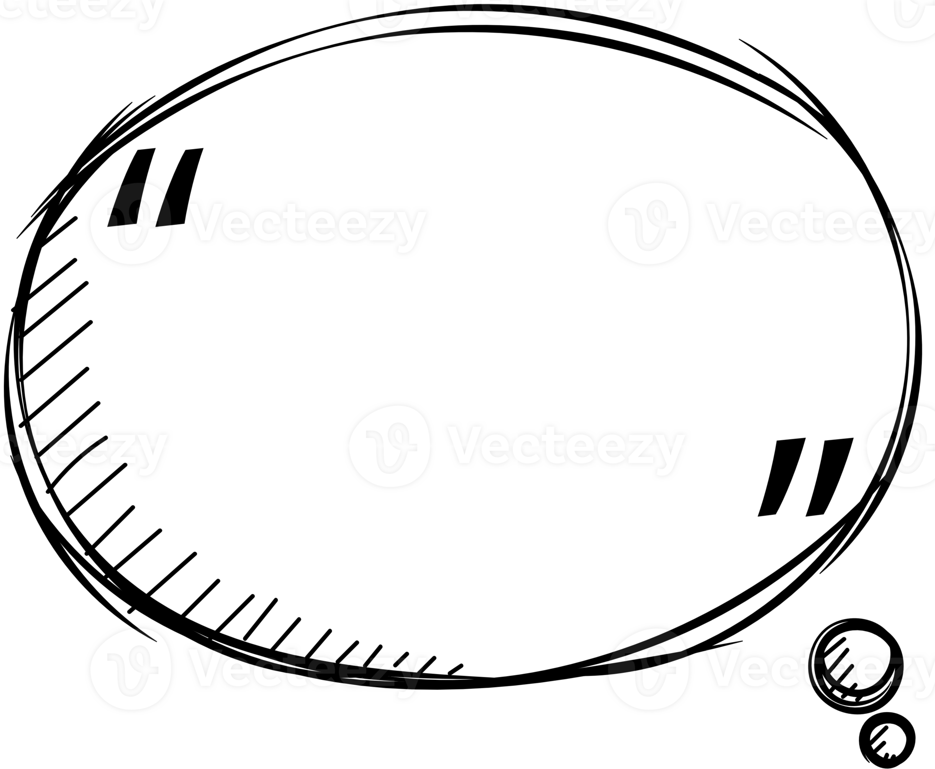 Black and white speech bubble balloon with quotation marks, icon sticker memo keyword planner ...