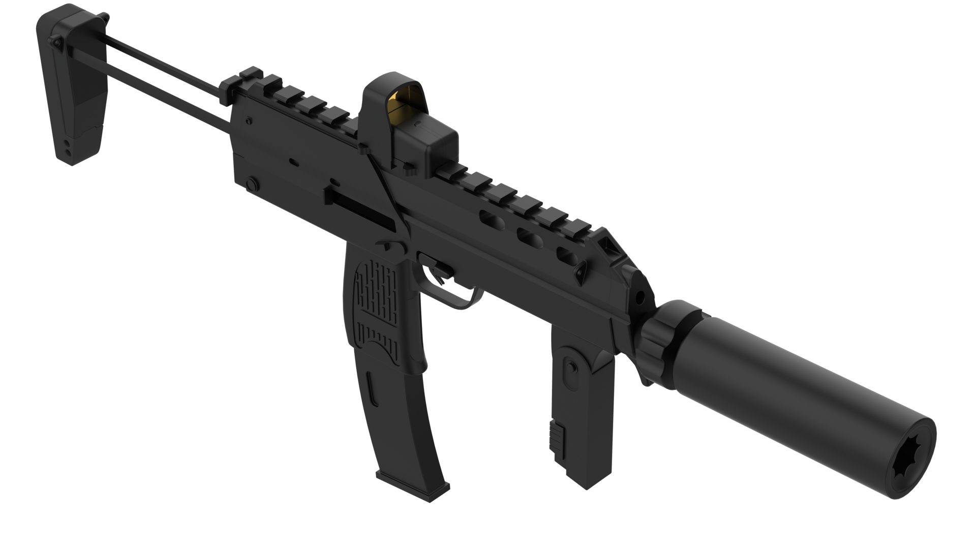 Machine Gun Isolated On Background 3d Rendering Illustration 37368028 Png