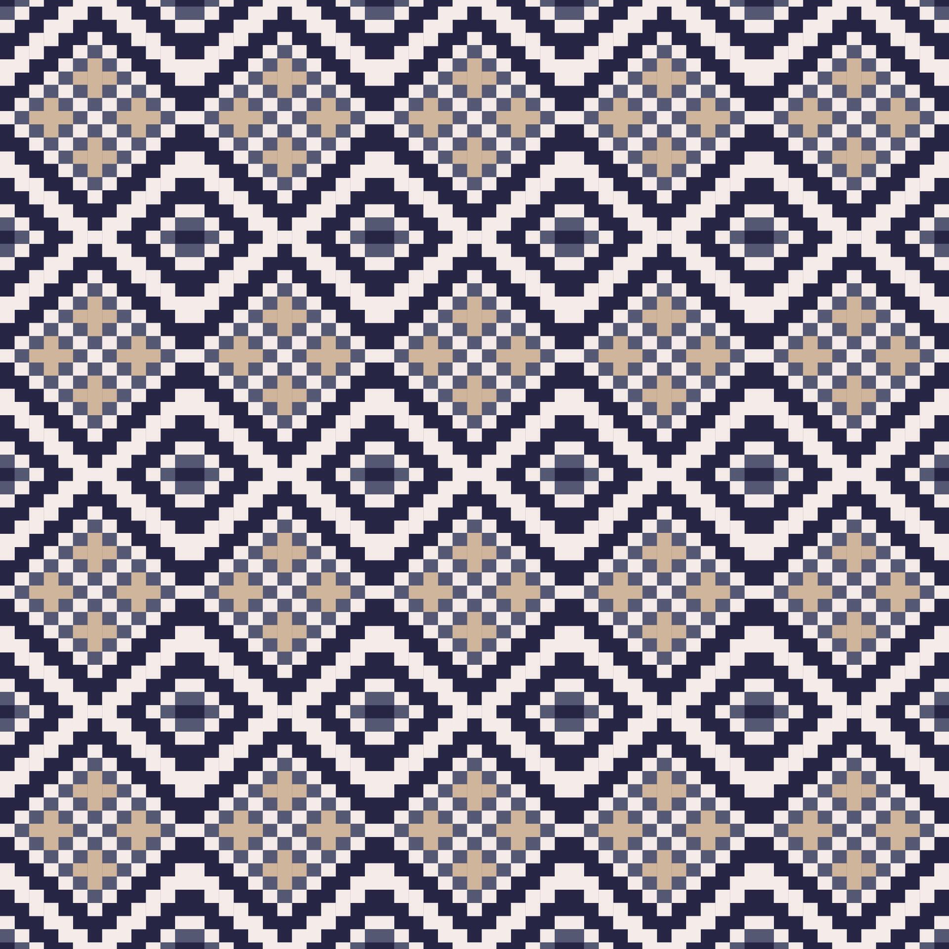 Geometric Pixel Art Seamless Pattern. Vector design for wallpaper and ...
