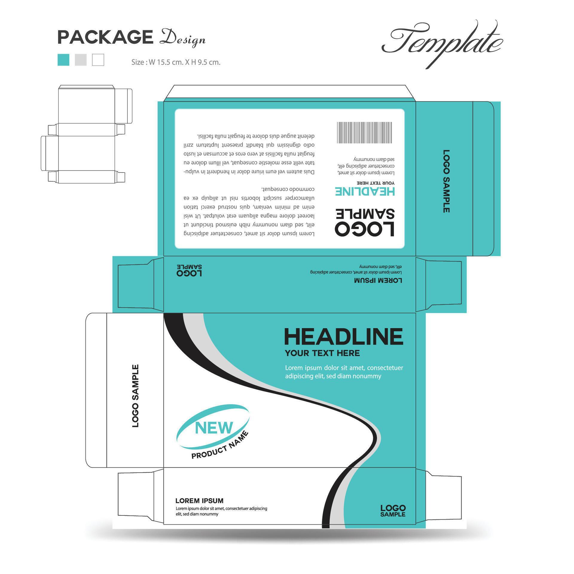 Supplements and Cosmetic box design, Package design template, box outline, box packaging design ...