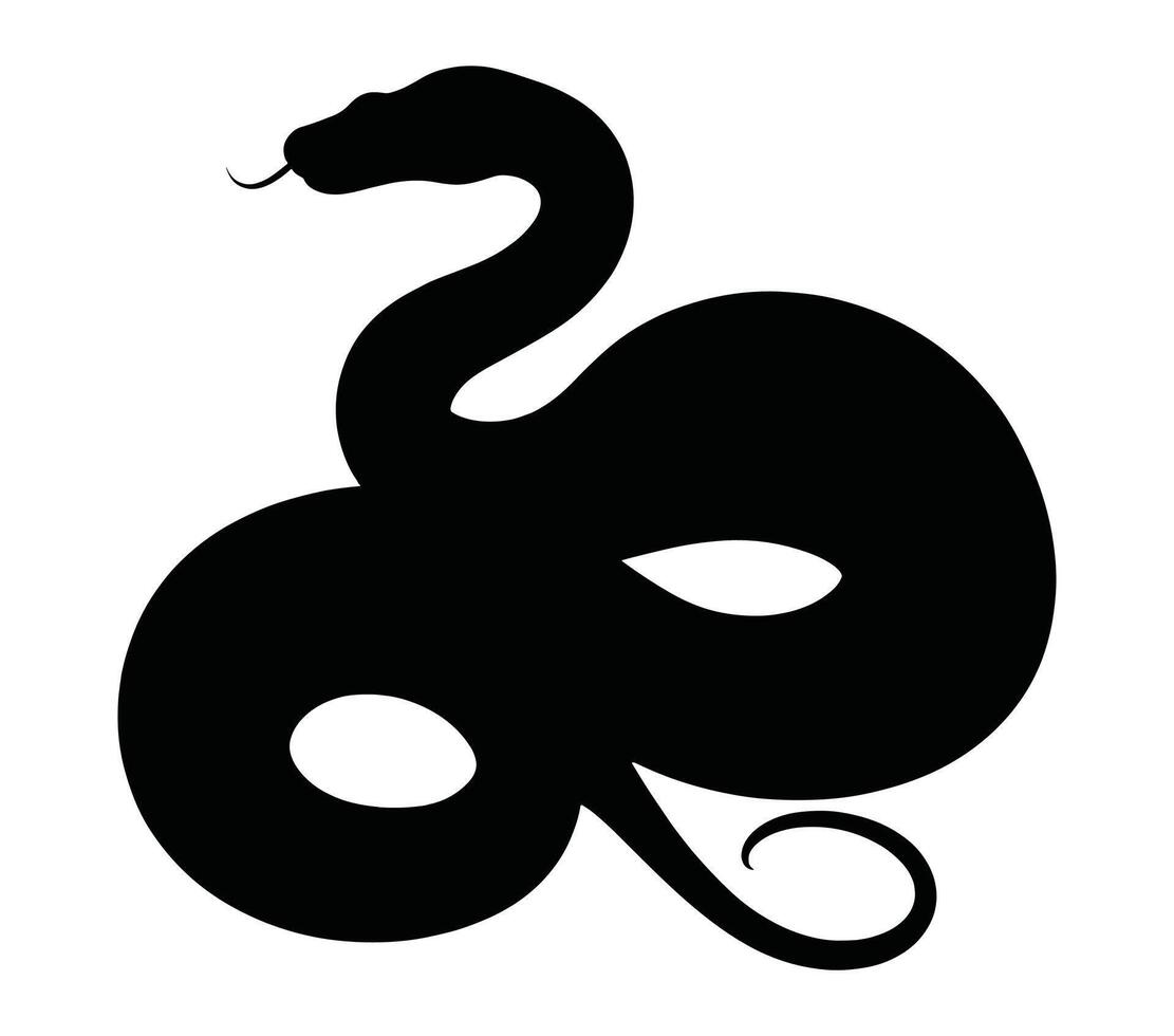 Black and White African Rock Python Silhouette. Vector Illustration ...