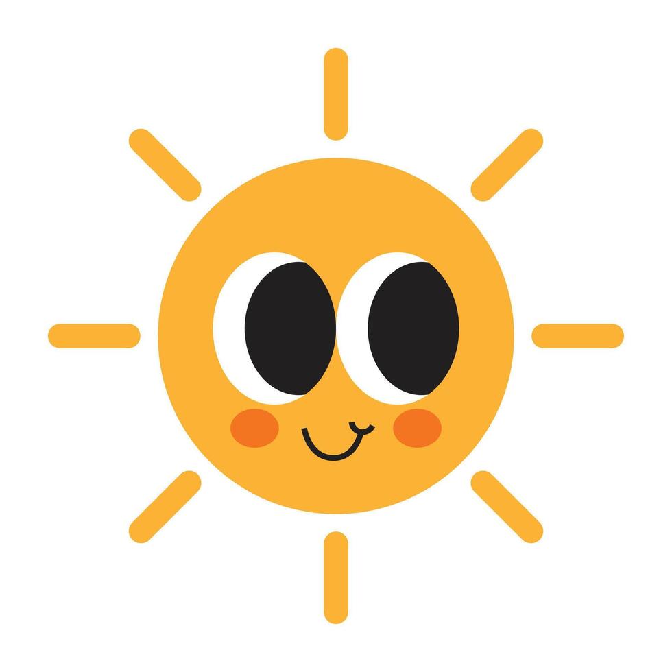 Kawaii sun emoticon cartoon. 37368660 Vector Art at Vecteezy